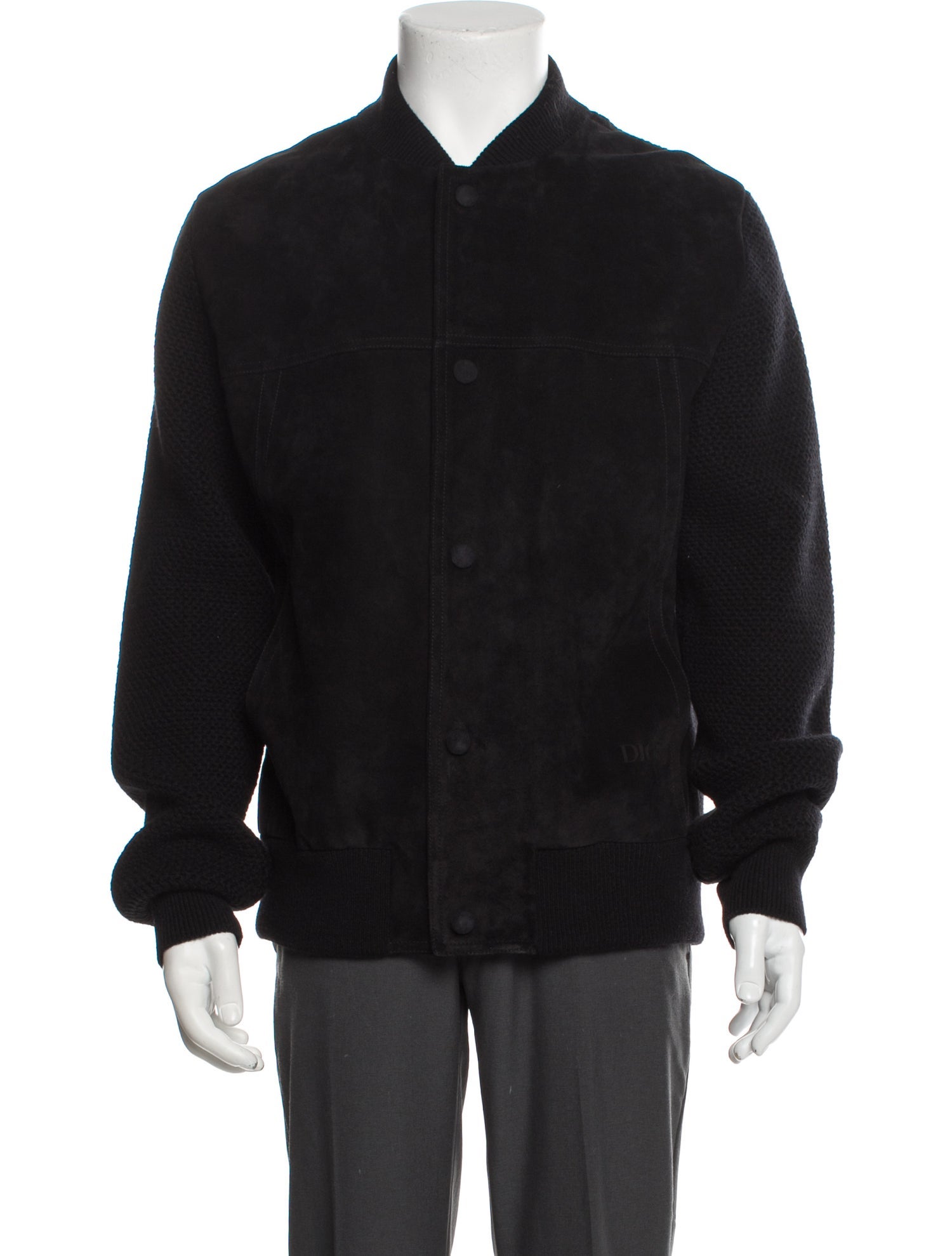 DIOR MEN 2022 Suede Varsity Denim Jacket w/ Tags - Black Outerwear ...