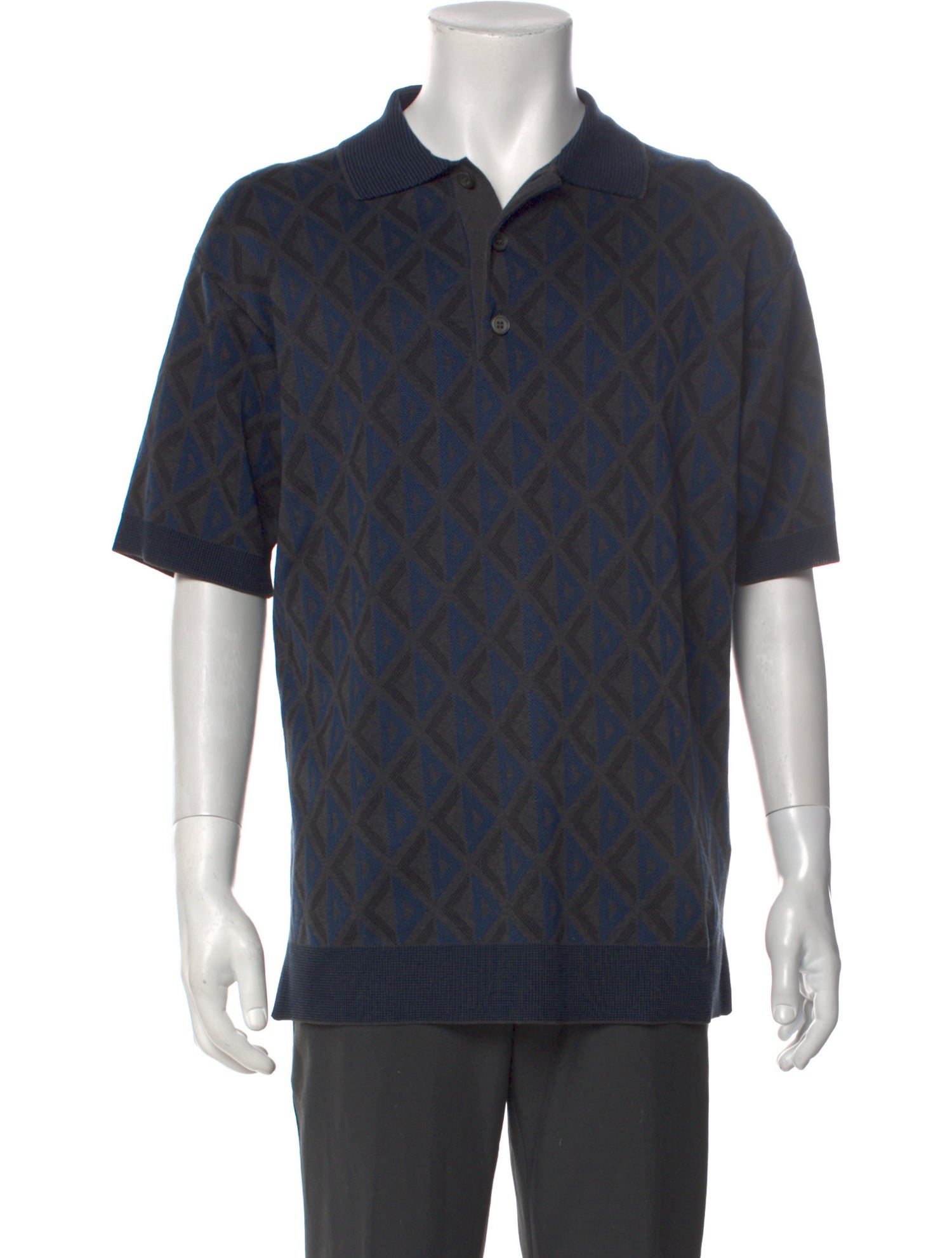 DIOR MEN 2023 CD Diamond Polo Shirt - Blue Polos, Clothing - DIORM42634 ...