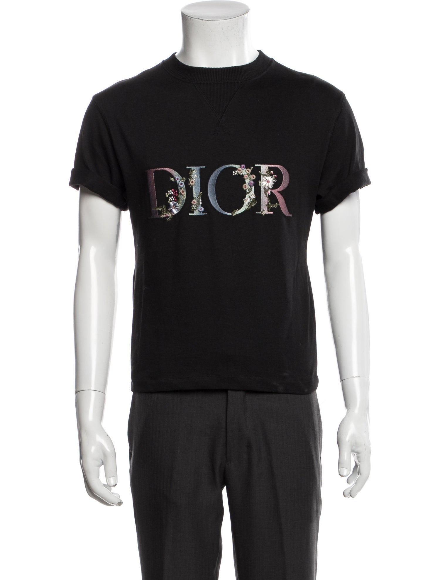 DIOR MEN 2021 'Dior Flowers' T-Shirt - Black T-Shirts, Clothing ...
