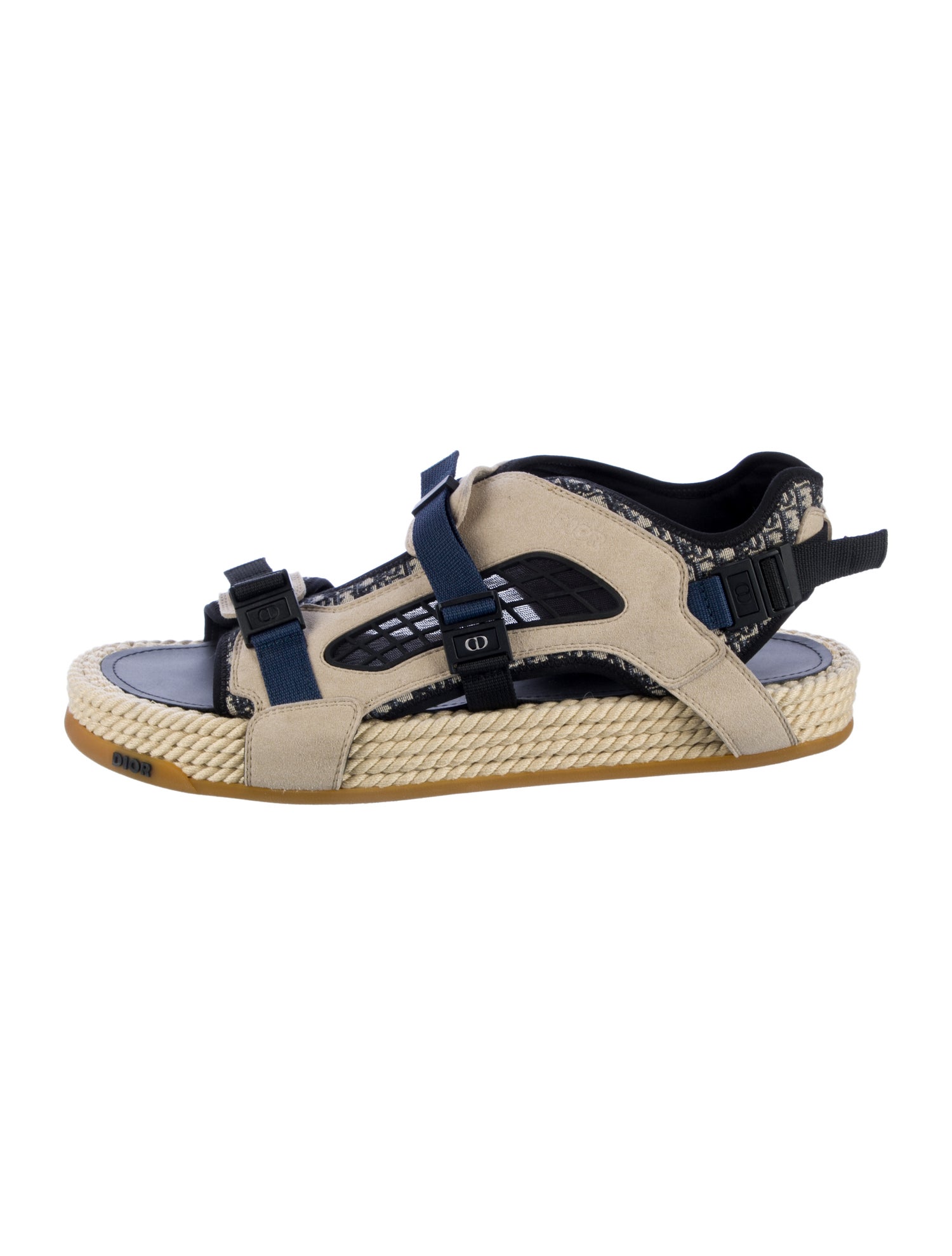 DIOR MEN Oblique Jacquard Nylon Sandals - Neutrals Sandals, Shoes ...