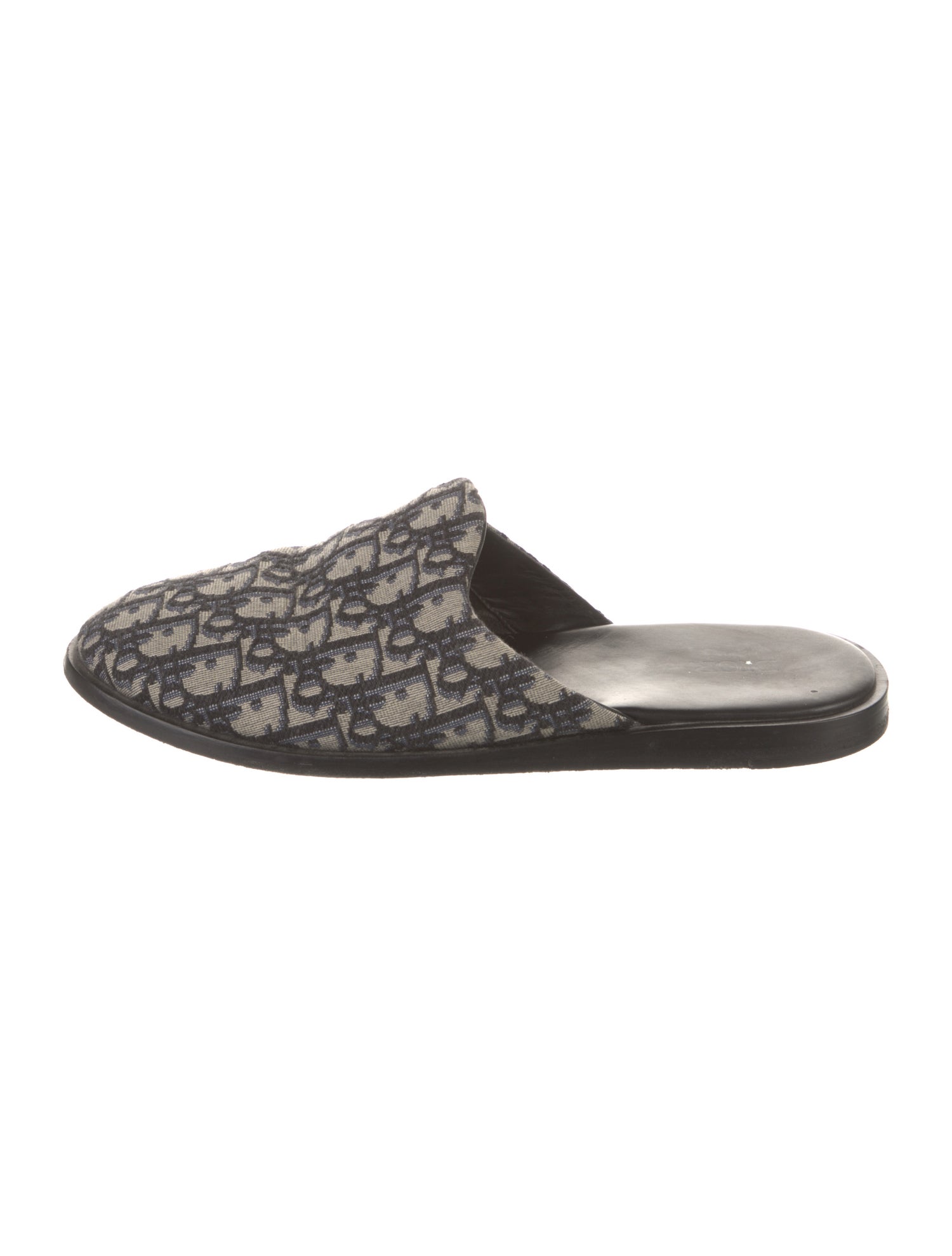 DIOR MEN Oblique Jacquard Canvas Slides - Blue Sandals, Shoes ...