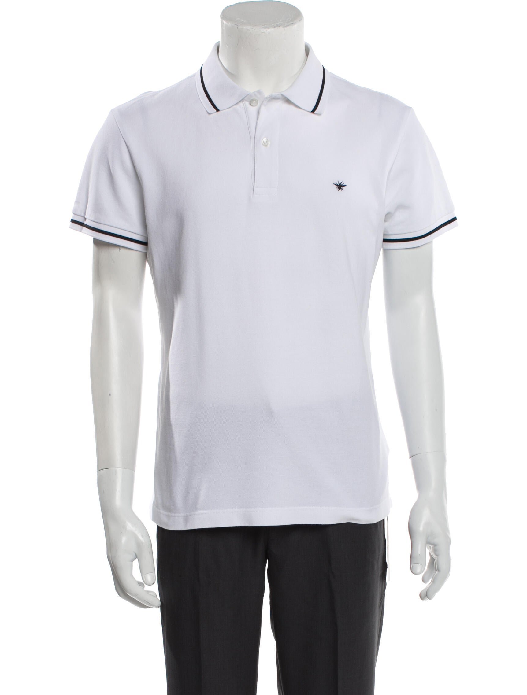 DIOR MEN 2017 Bee Accent Polo Shirt - White Polos, Clothing ...