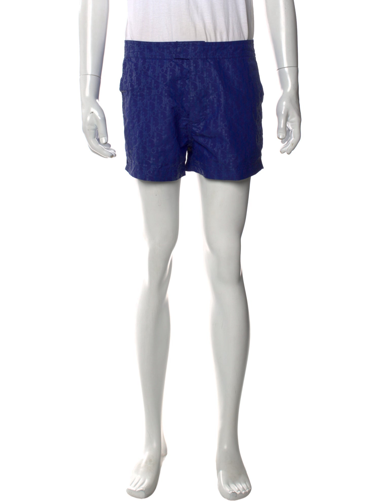 DIOR MEN Oblique Jacquard Swim Trunks - Blue Swimwear, Clothing ...