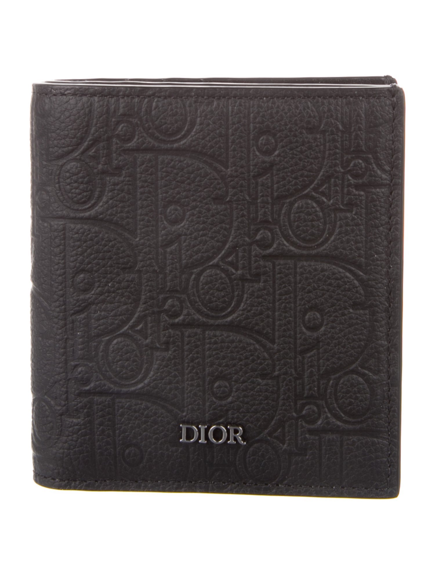 DIOR MEN Embossed Leather Printed Bifold Wallet - Black Wallets ...