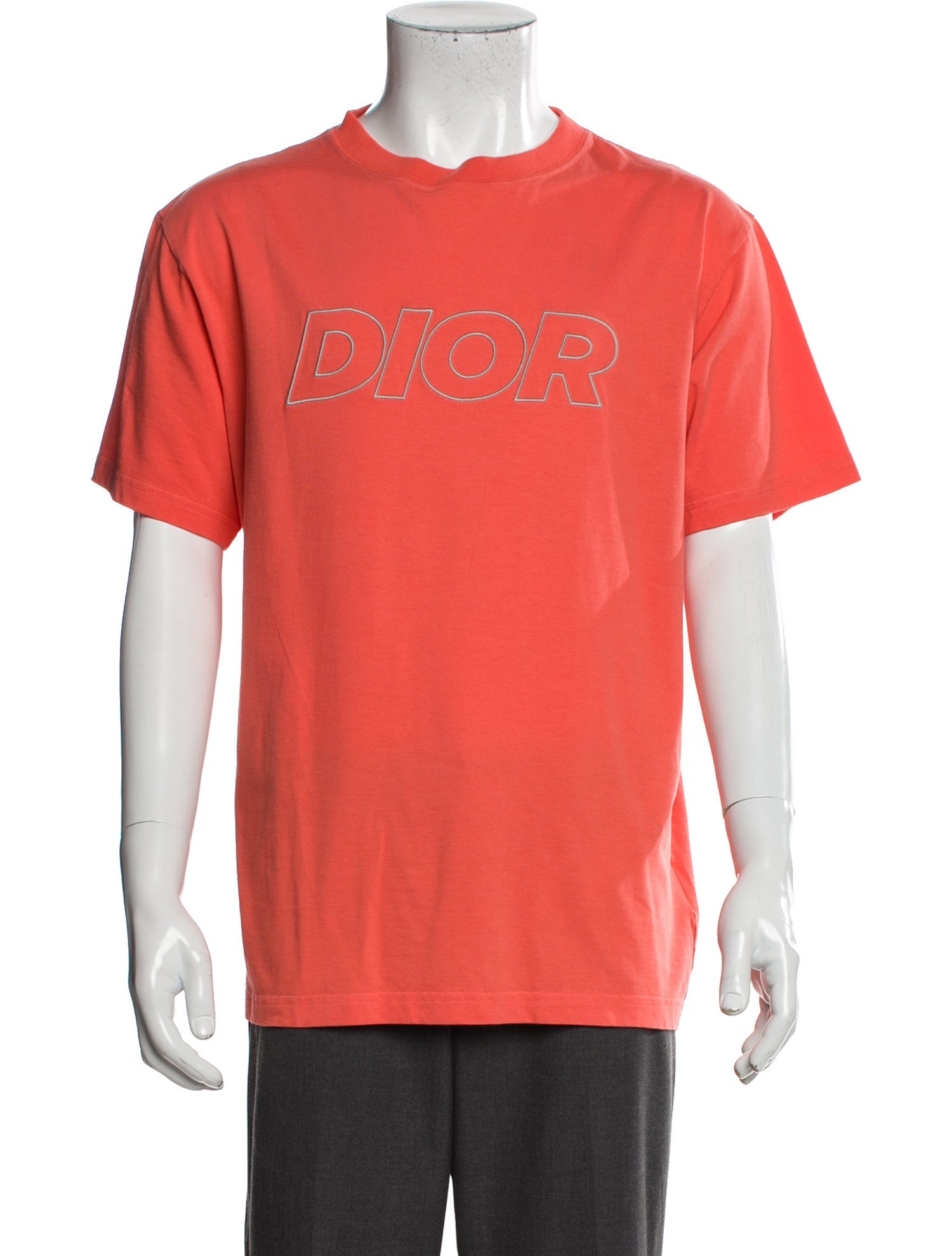DIOR MEN Graphic Print Crew Neck T-Shirt - Orange T-Shirts, Clothing ...