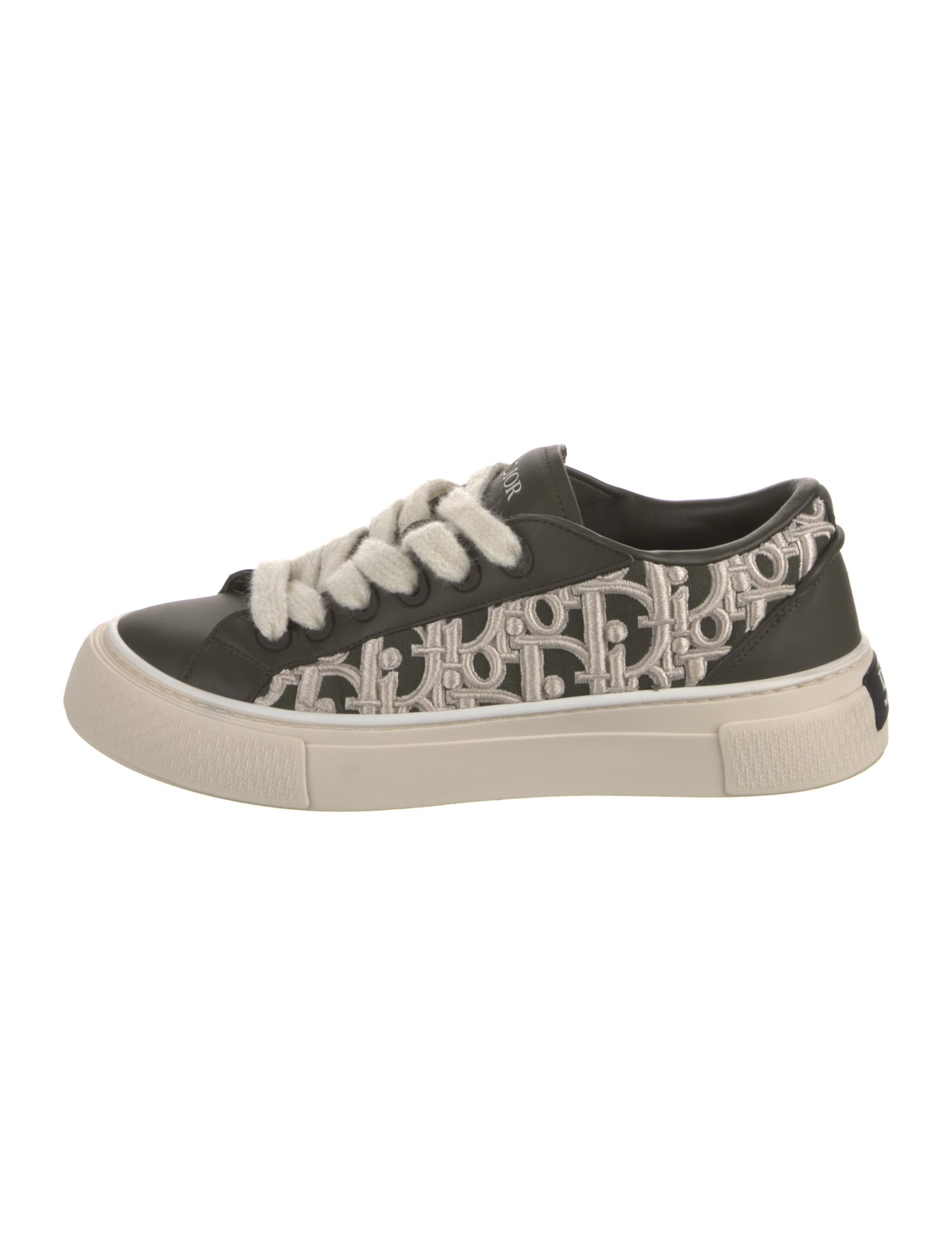 DIOR MEN Diorissimo Pattern Canvas Sneakers - Green Sneakers, Shoes ...