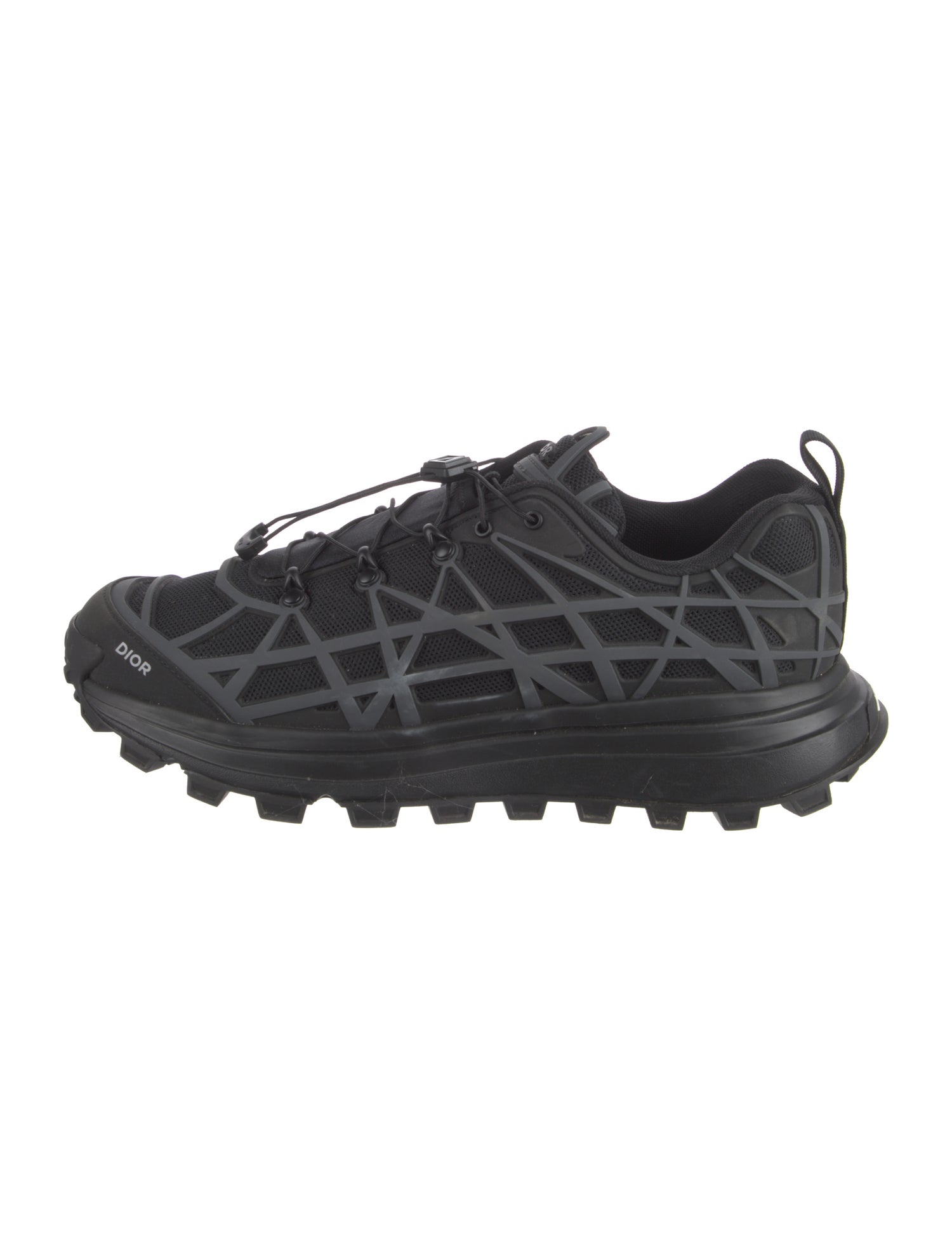 DIOR MEN Cannage Pattern Mesh Athletic Sneakers - Black Sneakers, Shoes ...