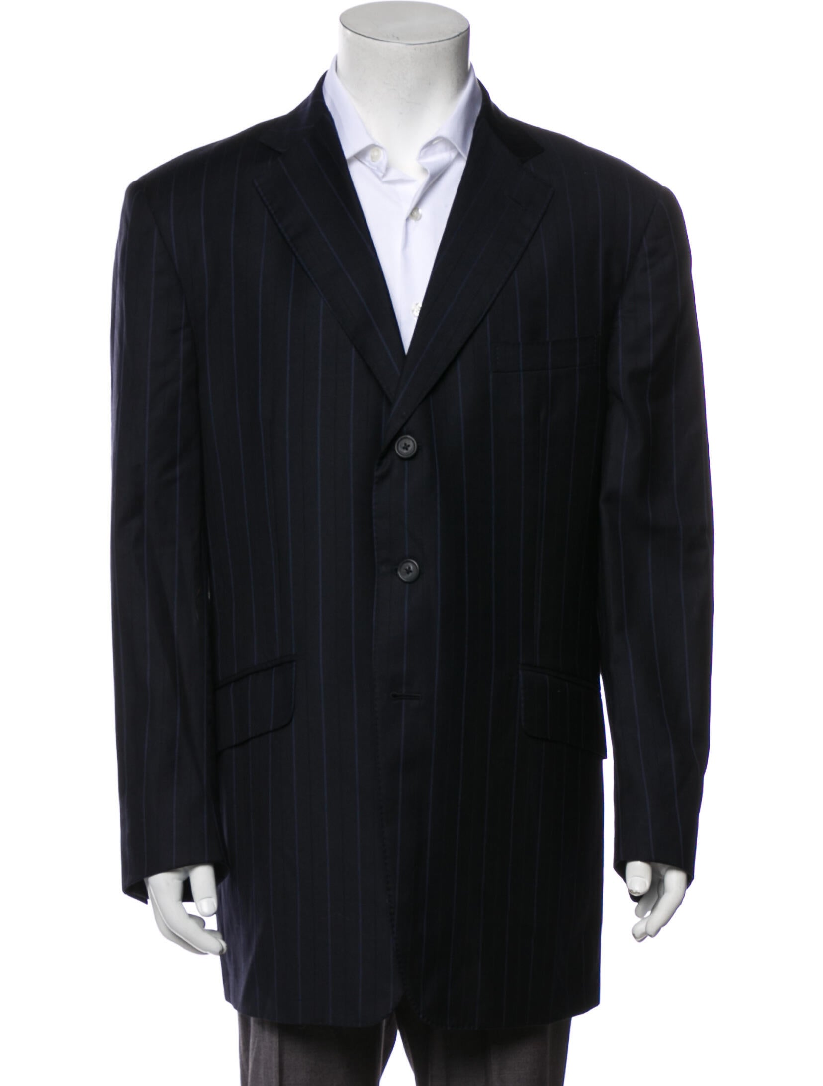 Bijan Striped Wool Suit - Brown, 11.5" Rise Suiting, Clothing ...
