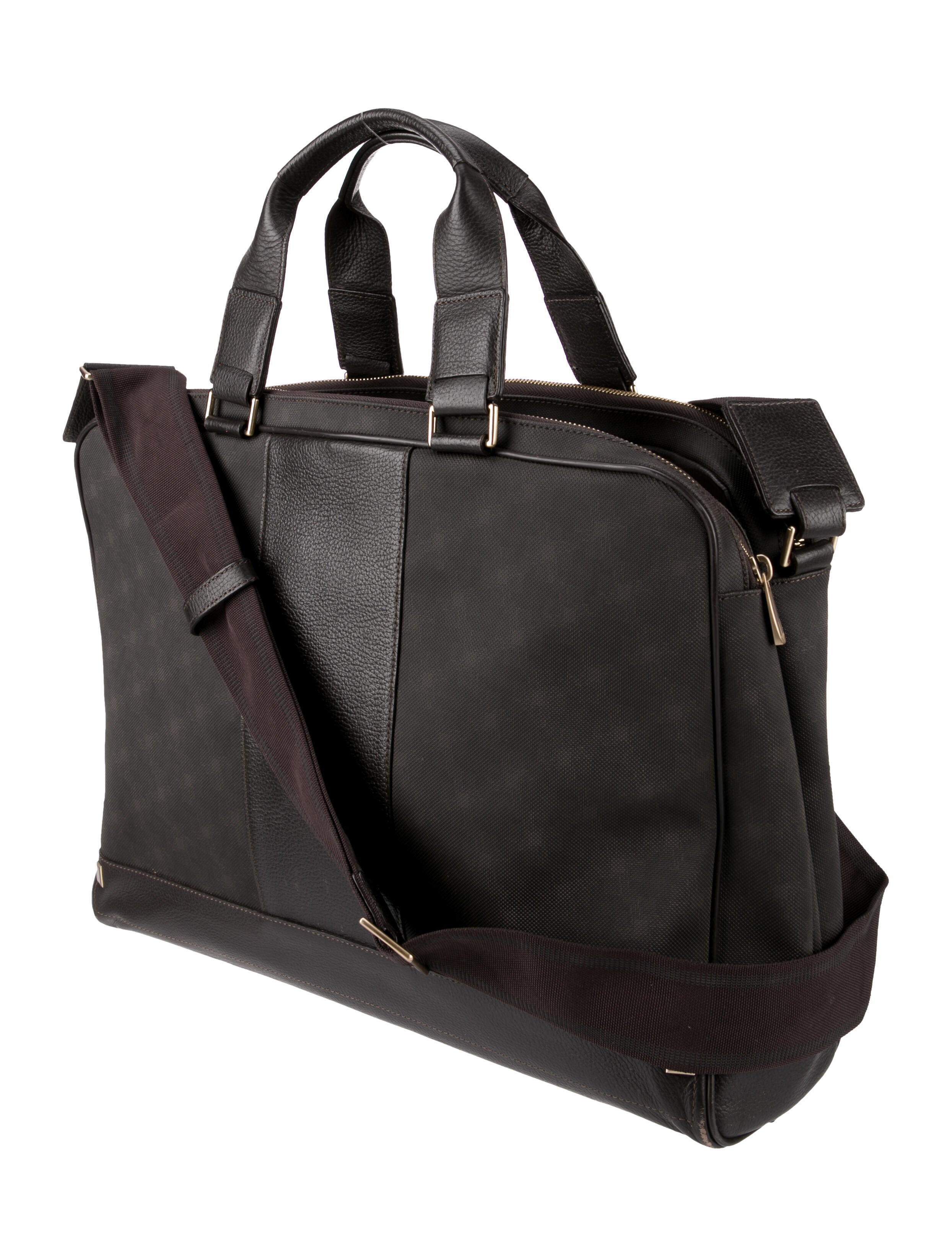 Dunhill Leather-Trimmed Patterned Briefcase - Brown Briefcases, Bags ...