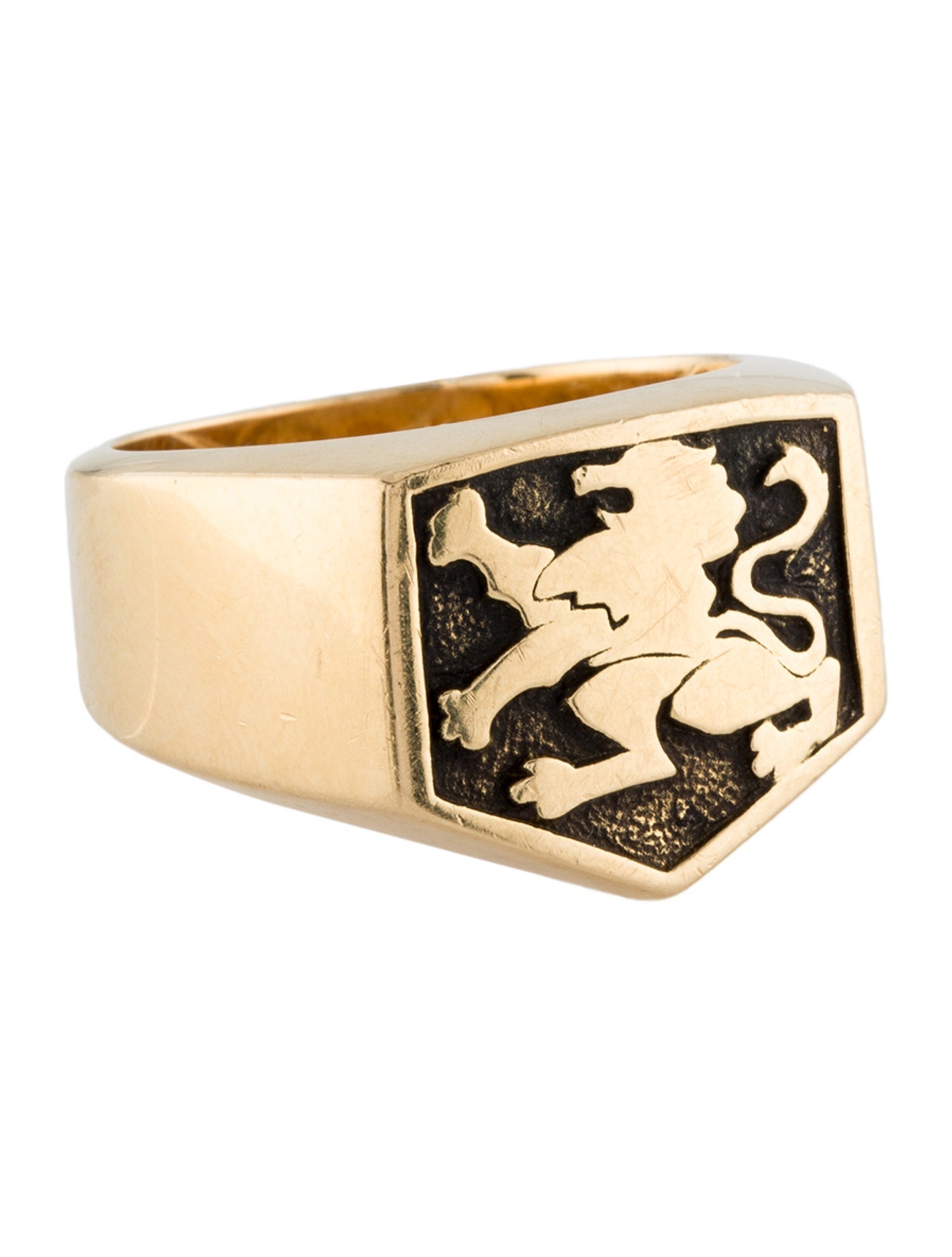 Dunhill Vintage 18K Lion Signet Ring - Signet Ring, Rings - DLL26594 ...