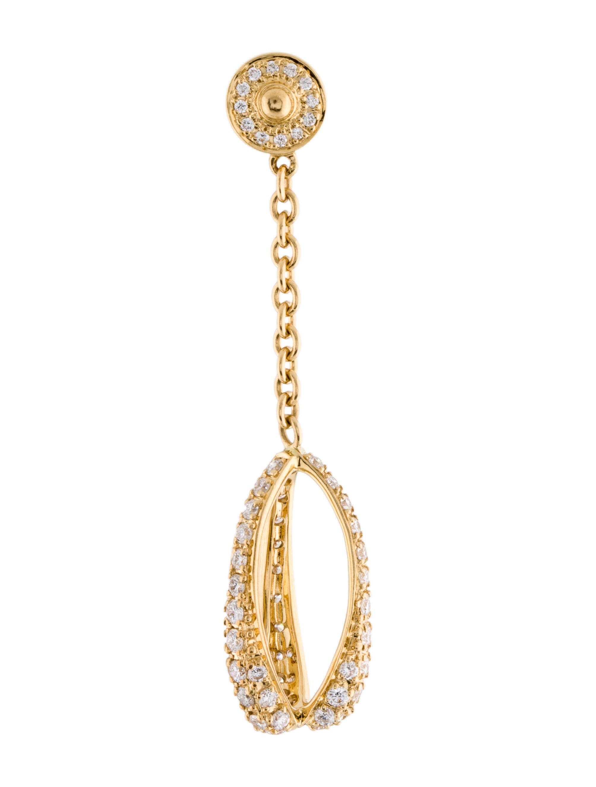Di Modolo 18K Diamond Triadra Oblong Single Earring - 18K Yellow Gold ...