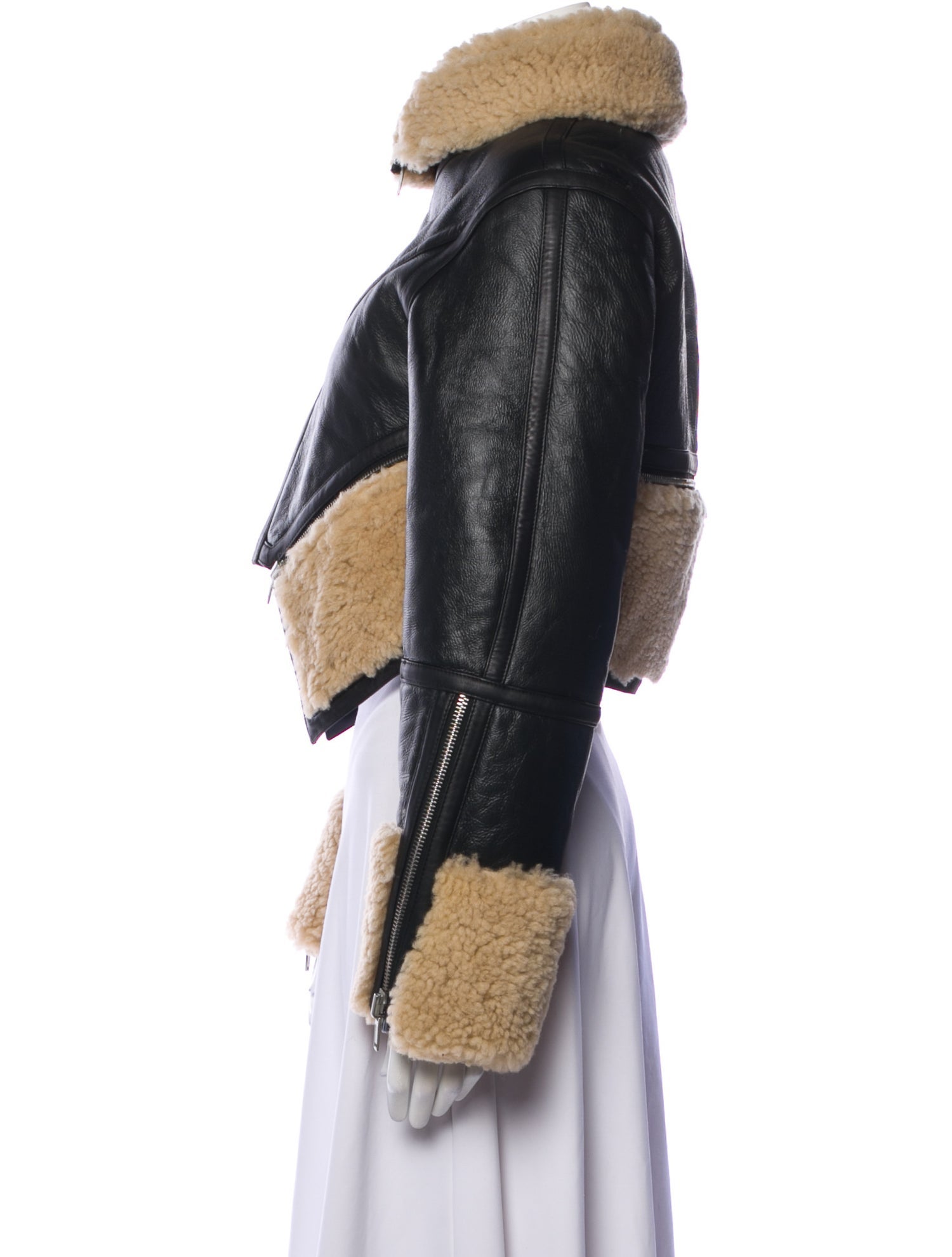 Dion Lee Lambskin Colorblock Pattern Faux Fur Jacket - Black Jackets ...