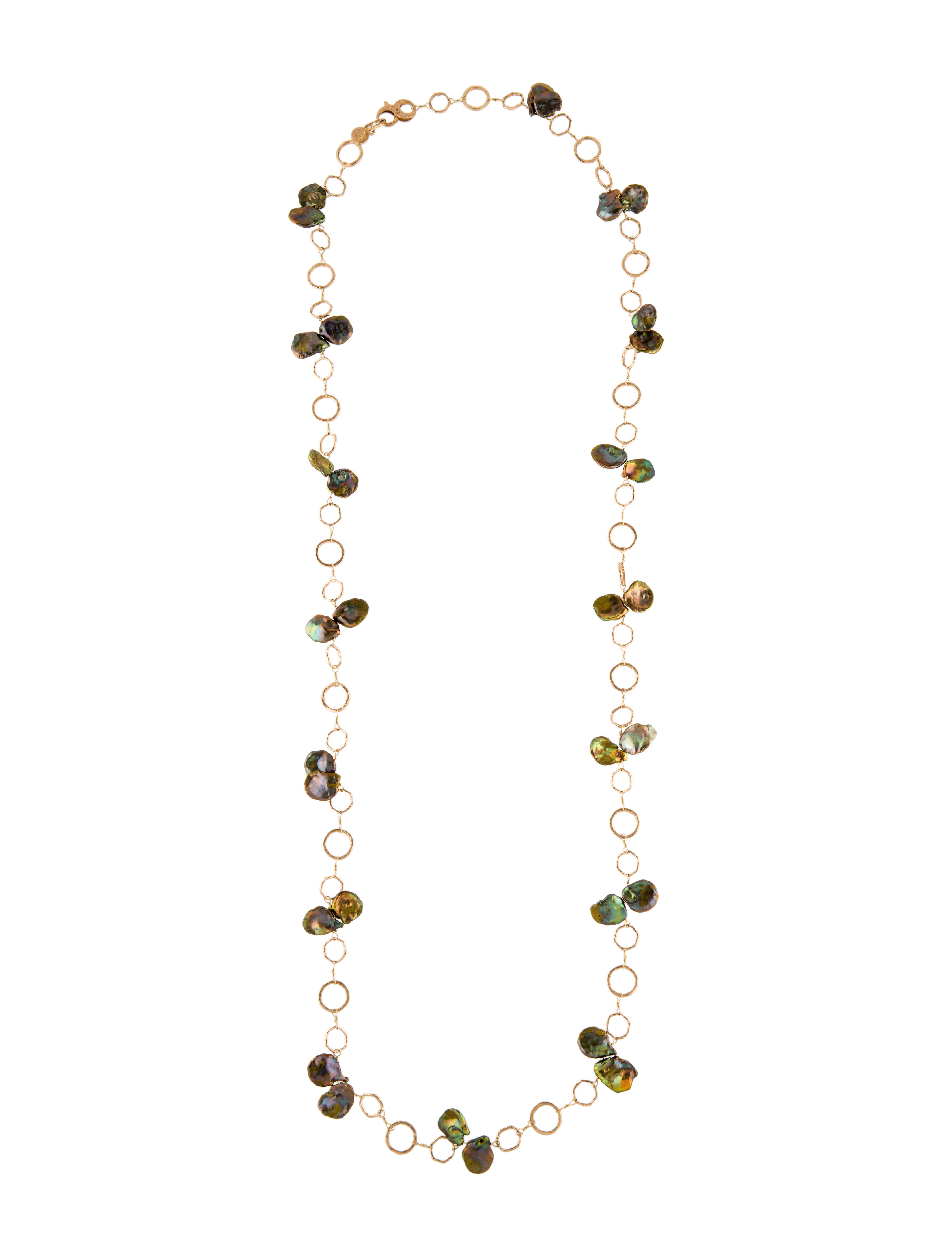 Necklace 18K Multistone Station Necklace - 18K Yellow Gold Station ...