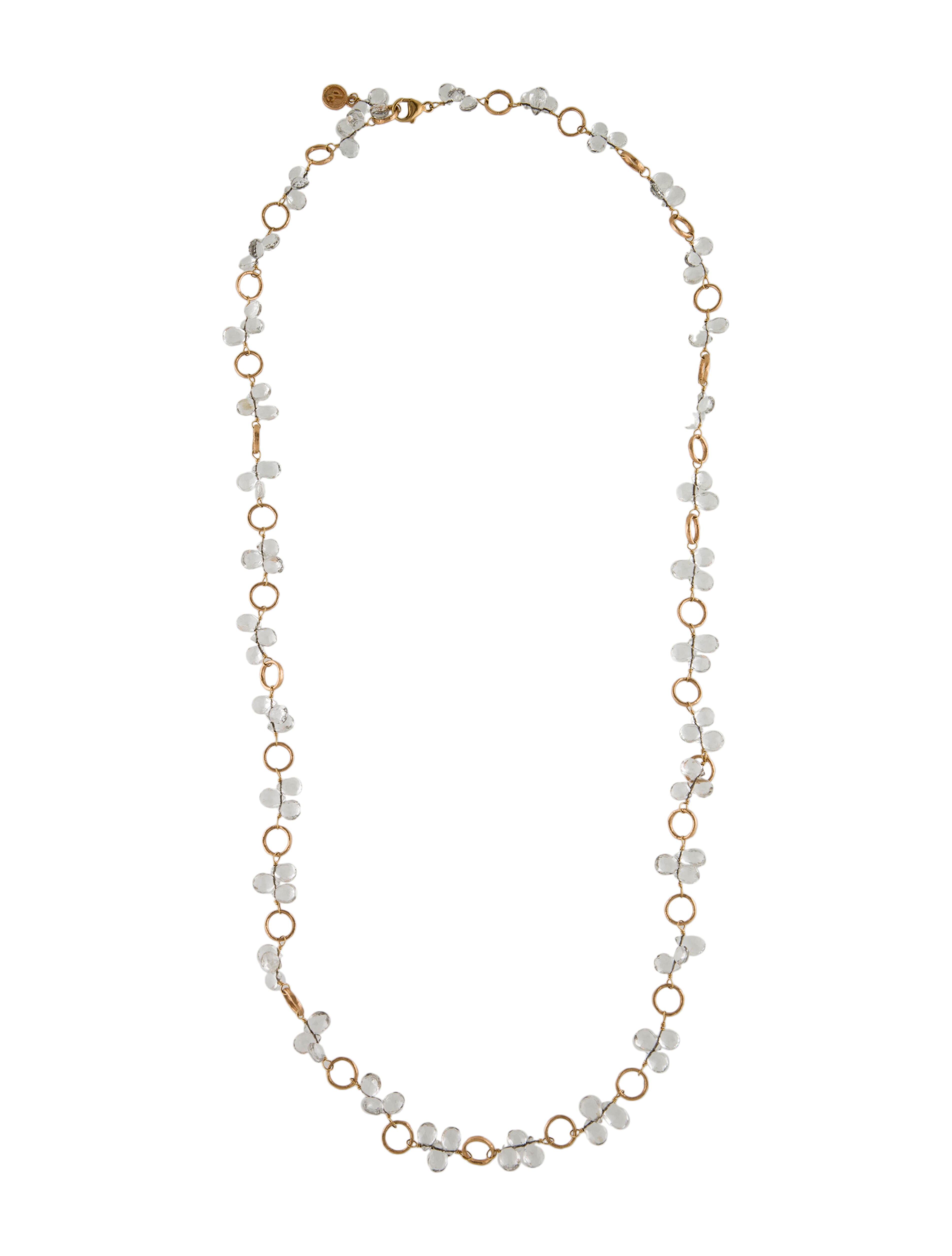 Dominique Cohen 18K Topaz Station Necklace - 18K Yellow Gold Station ...