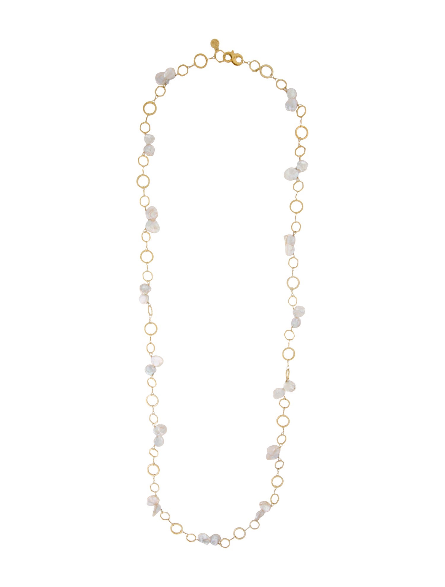 Dominique Cohen 18K Pearl Chain Link Necklace - 18K Yellow Gold Chain ...