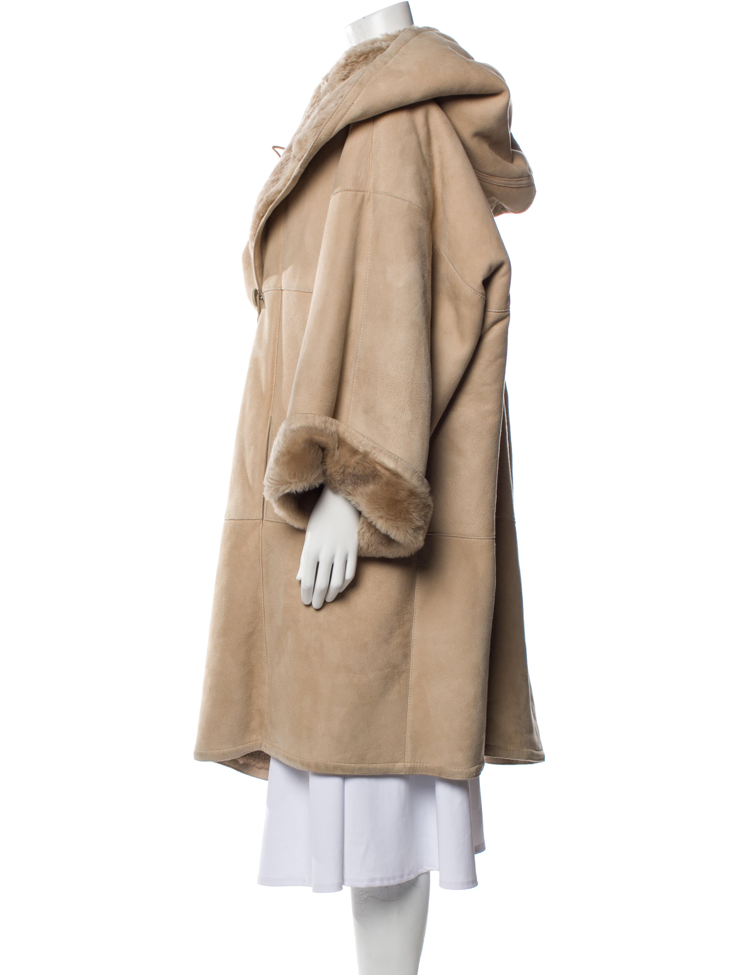 Donna Karan Shearling Fur Coat - Neutrals Coats, Clothing - DON49787 ...