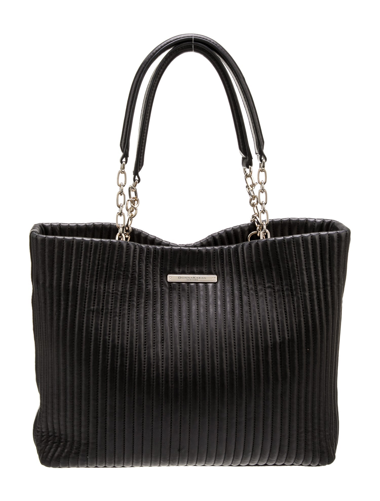 Donna Karan Chain-Link Leather Tote - Black Totes, Handbags - DON55894 ...