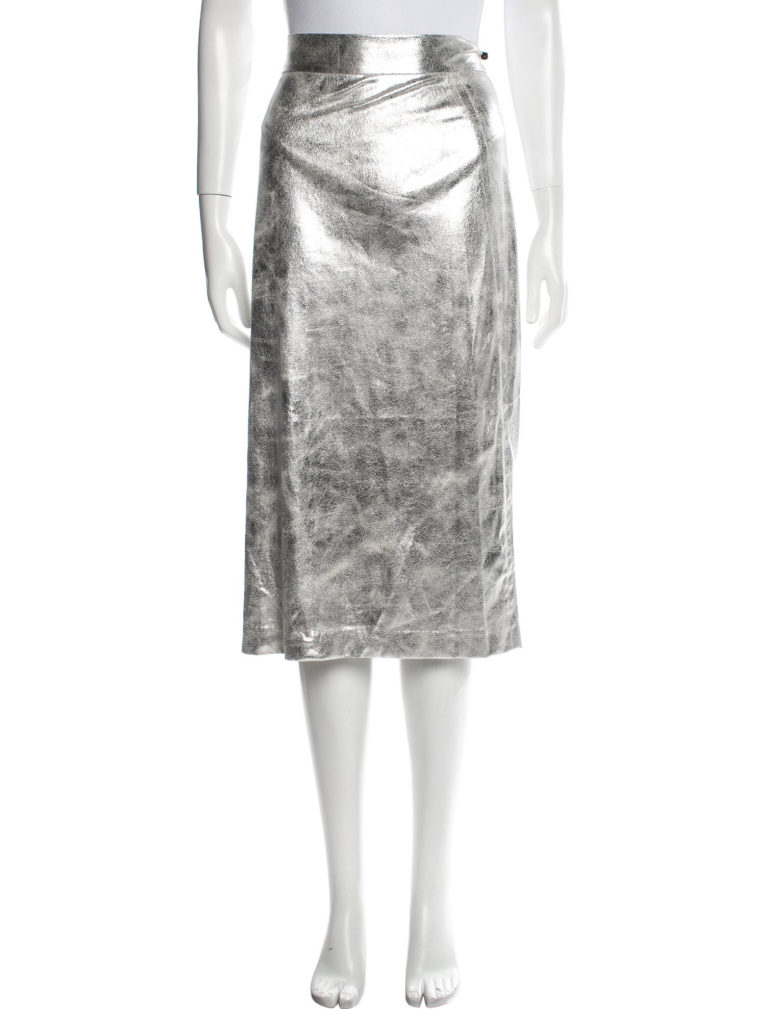 Donna Karan Midi Length Skirt w/ Tags - Silver Skirts, Clothing - DON56848 | The RealReal