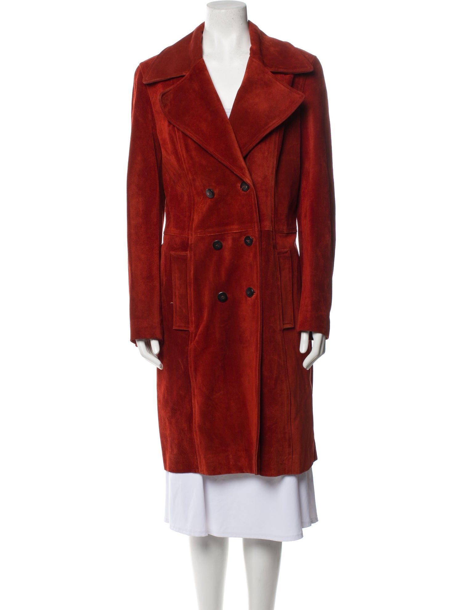 Donna Karan Calf Hair Fur Coat Red Coats Clothing Don62023 The Realreal