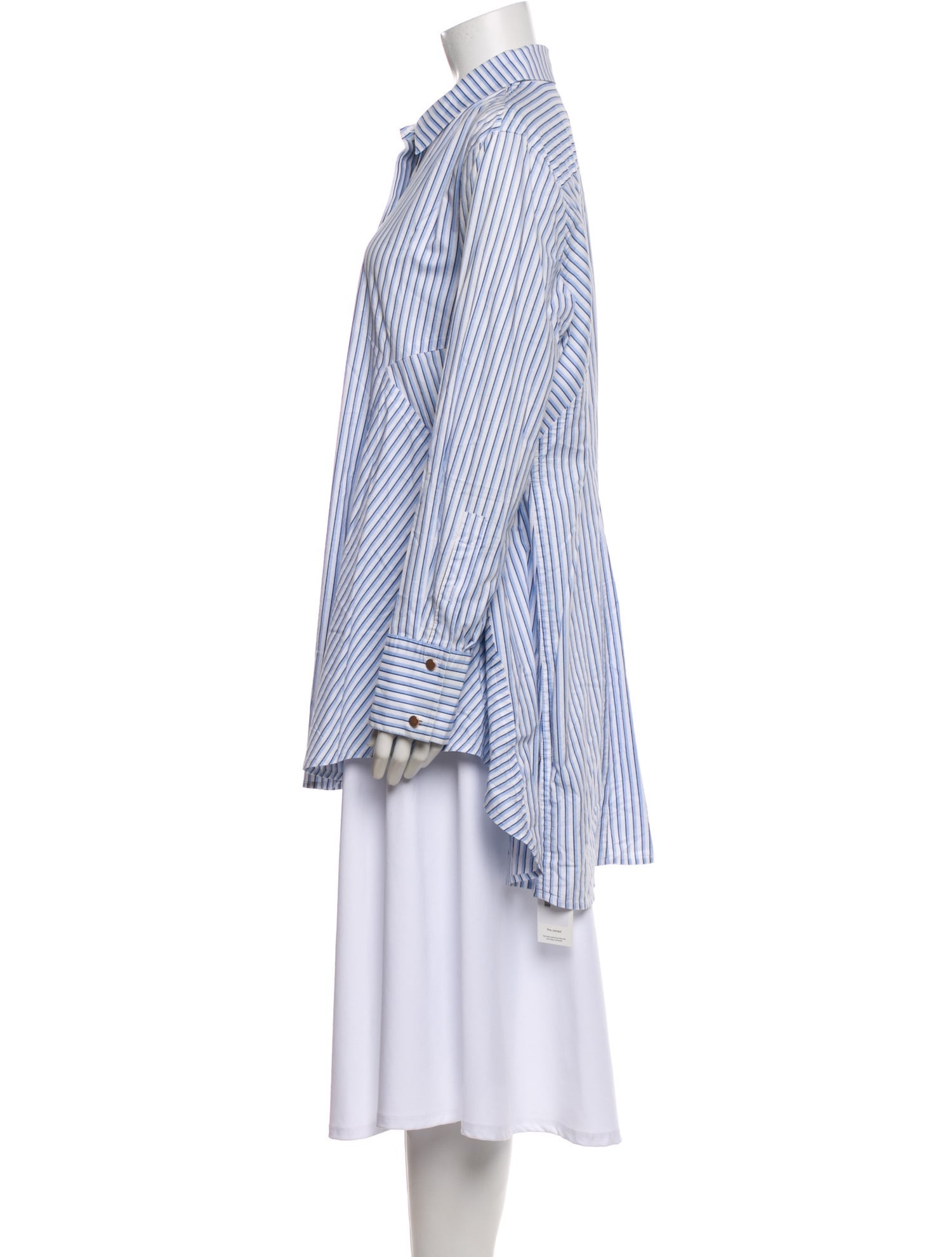 Eres Striped Mock Neck Tunic - White Tops, Clothing - WE428158 | The ...