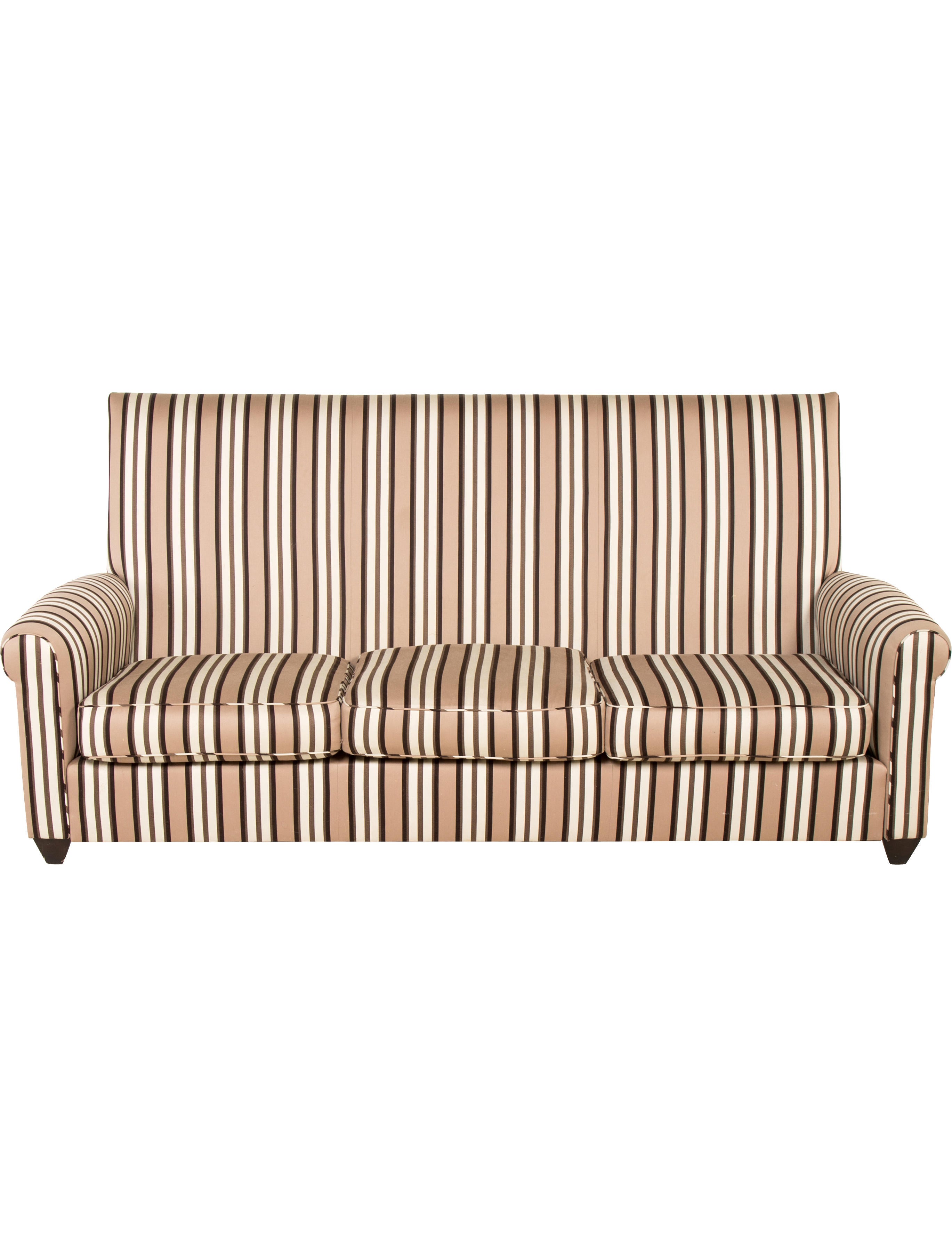 Donghia Upholstered Striped Sofa - Brown Seating, Furniture ...