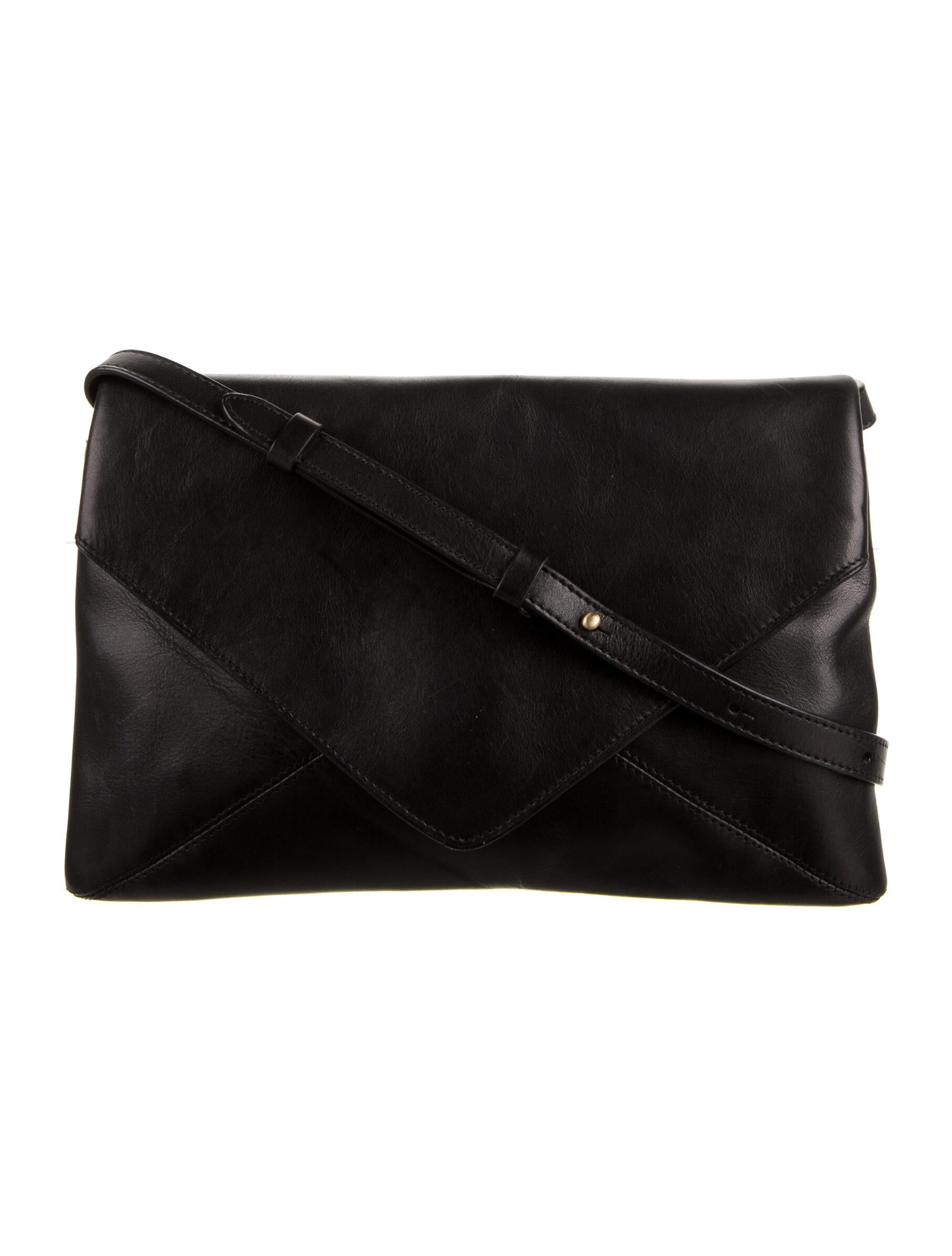 Dries Van Noten Leather Envelope Crossbody Bag - Black Crossbody Bags ...