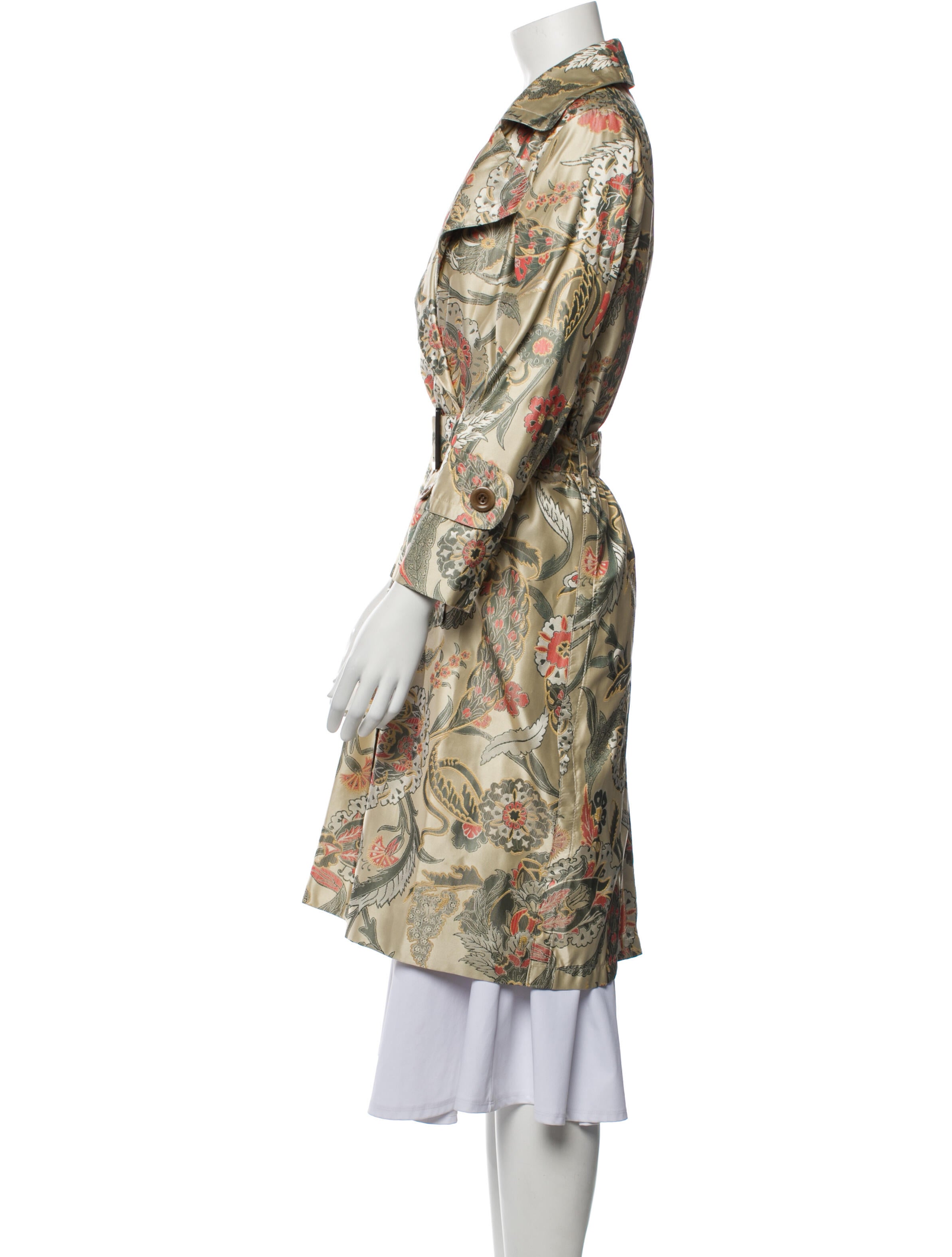 Dries Van Noten Floral Print Trench Coat - Neutrals Coats, Clothing ...