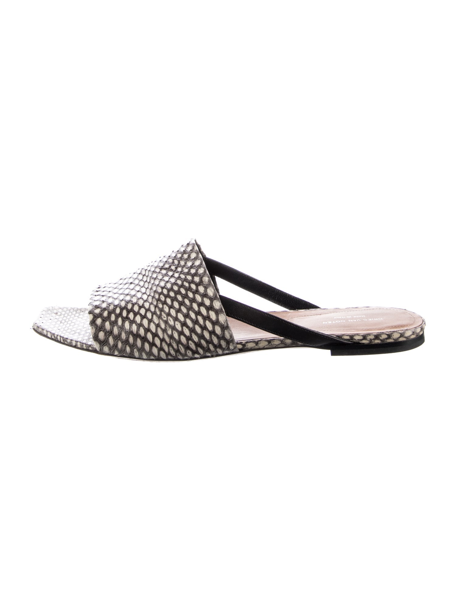 Dries Van Noten Snakeskin Animal Print Slides - Neutrals Sandals, Shoes ...