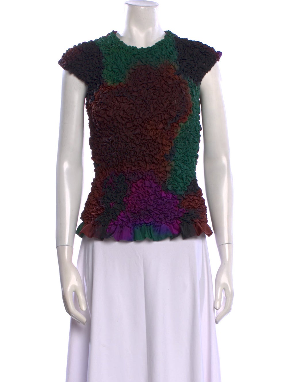 Dries Van Noten Silk Colorblock Pattern Blouse - Tops, Clothing ...