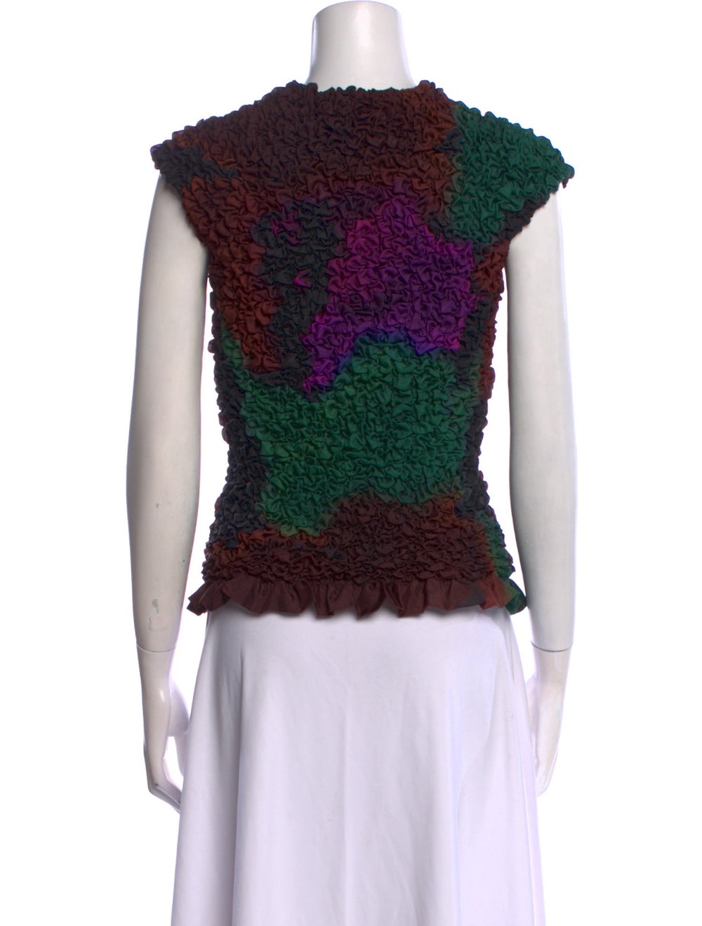 Dries Van Noten Silk Colorblock Pattern Blouse - Tops, Clothing ...