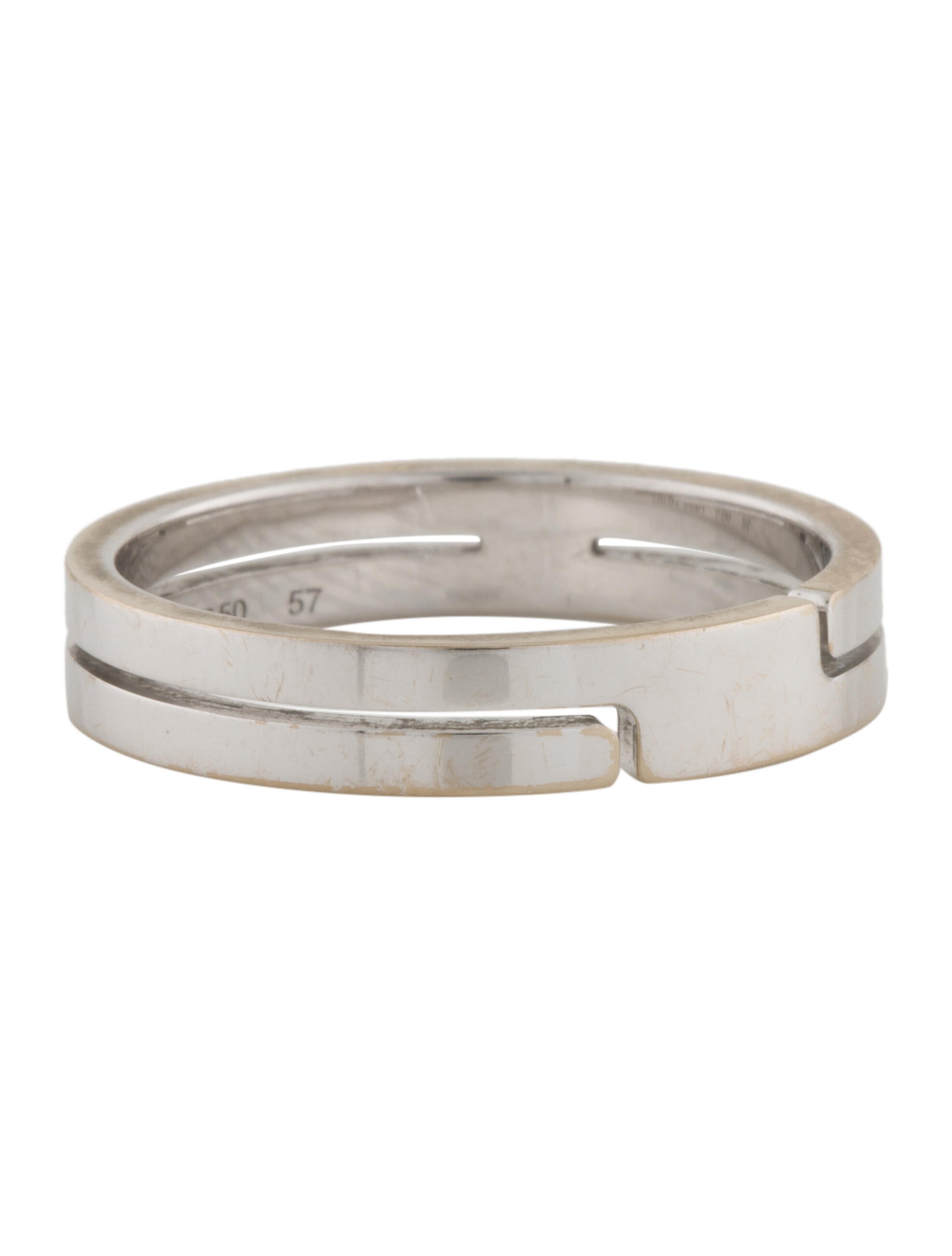 Dinh Van 18K Seventies Band Ring - Rhodium-Plated 18K White Gold Band ...