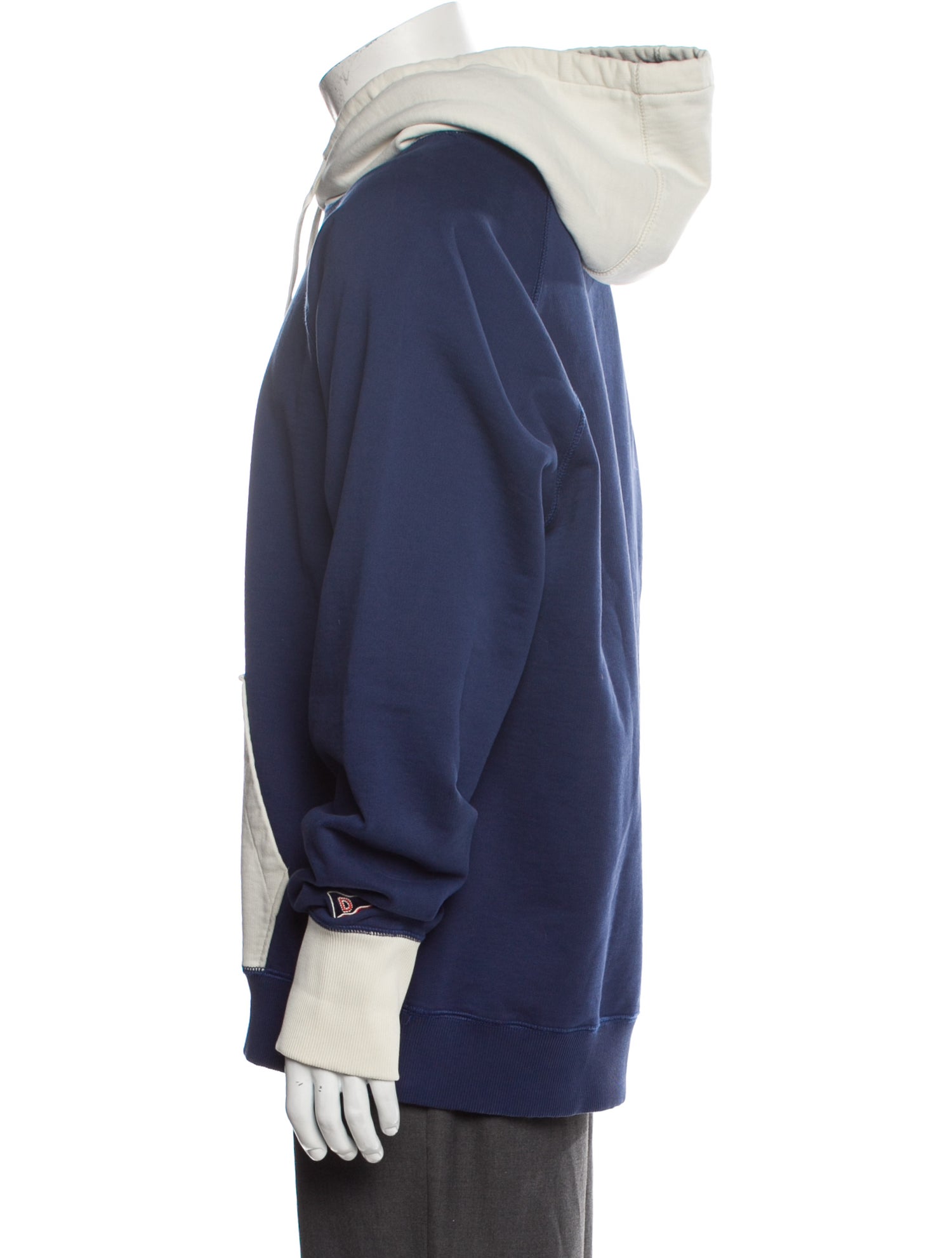 Drake's Colorblock Pattern Crew Neck Hoodie - Blue Sweatshirts ...
