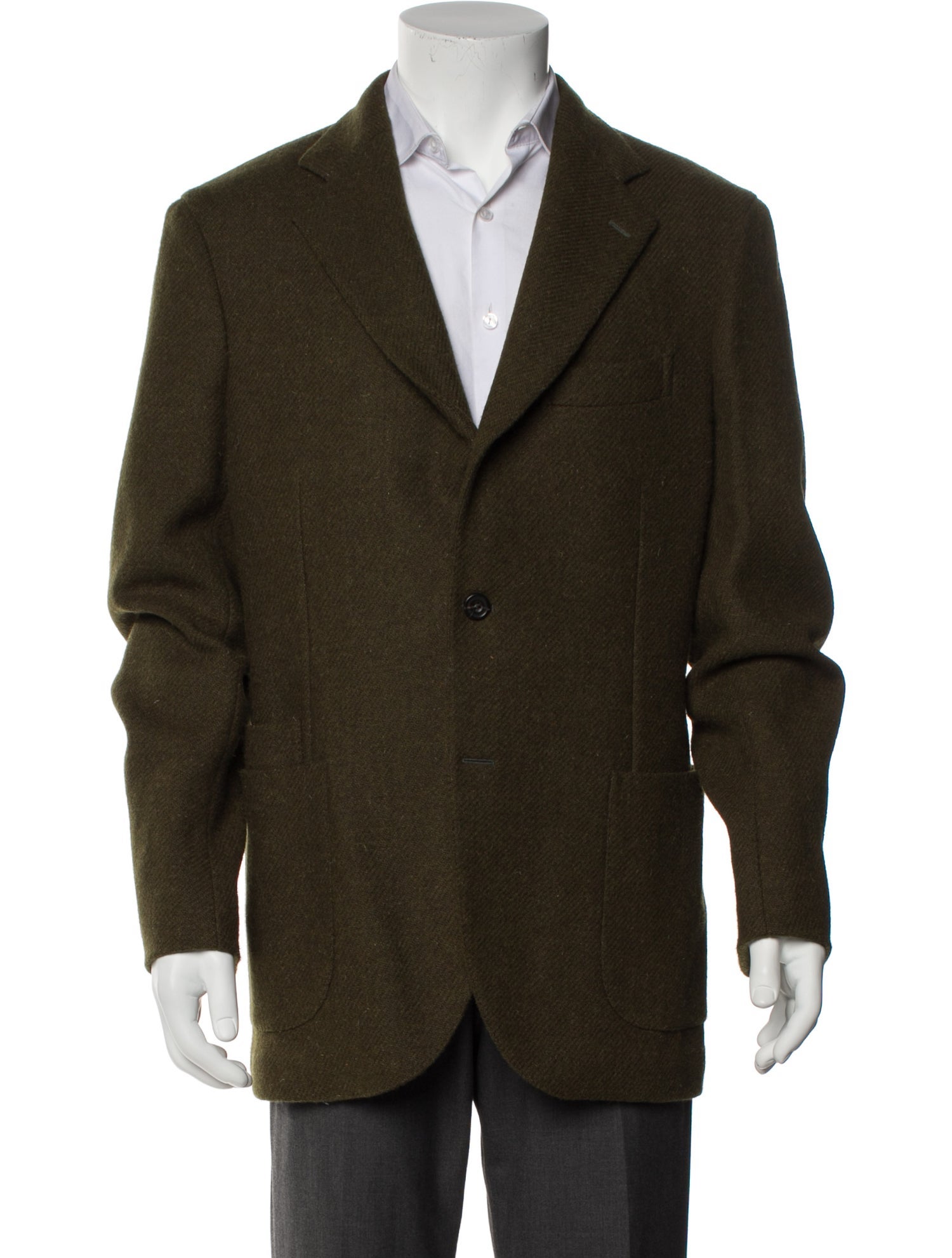 Drake's Wool Sport Coat - Green Suiting, Clothing - DRK21906 | The RealReal