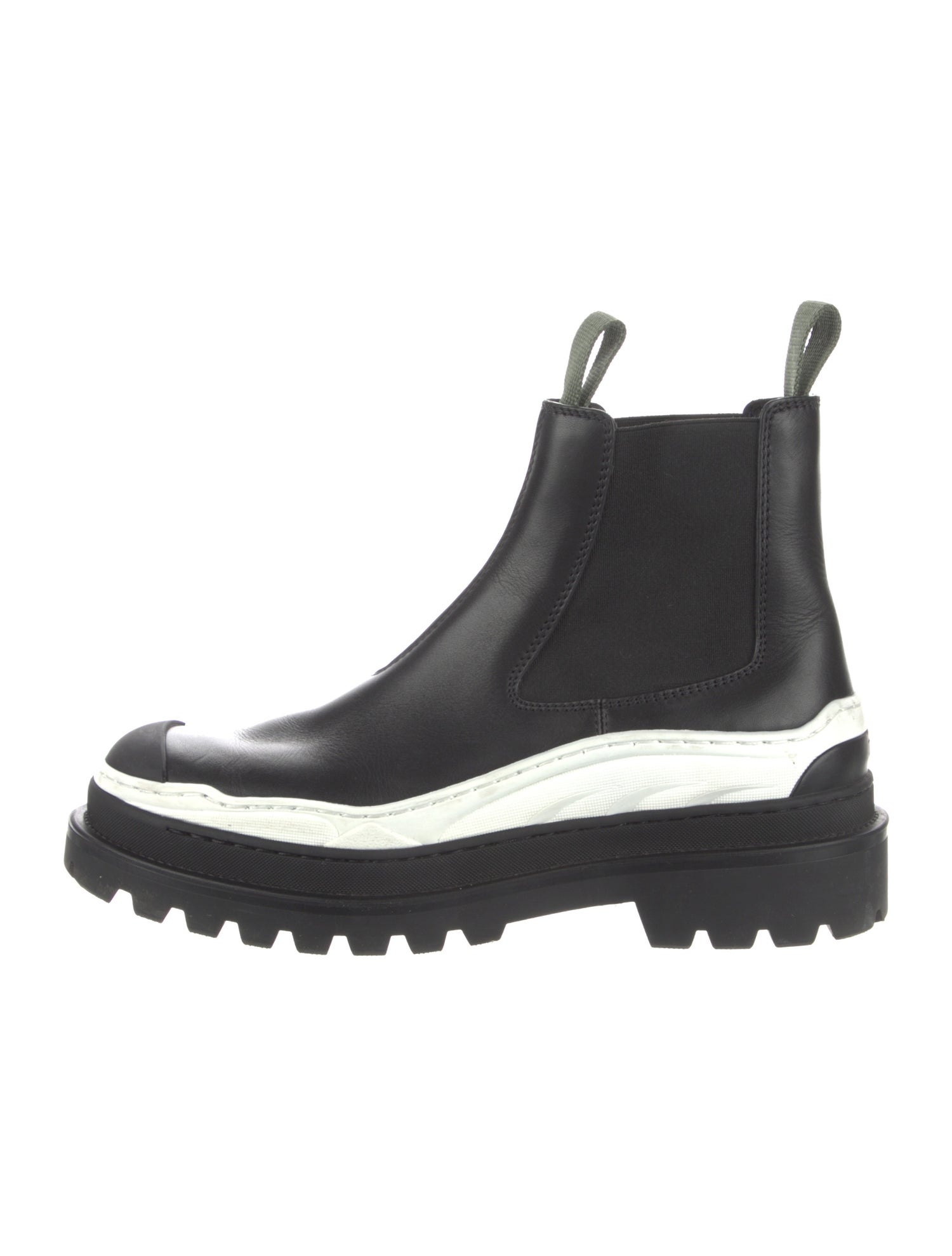 DIOR x Sacai Leather Colorblock Pattern Chelsea Boots - Black Boots ...
