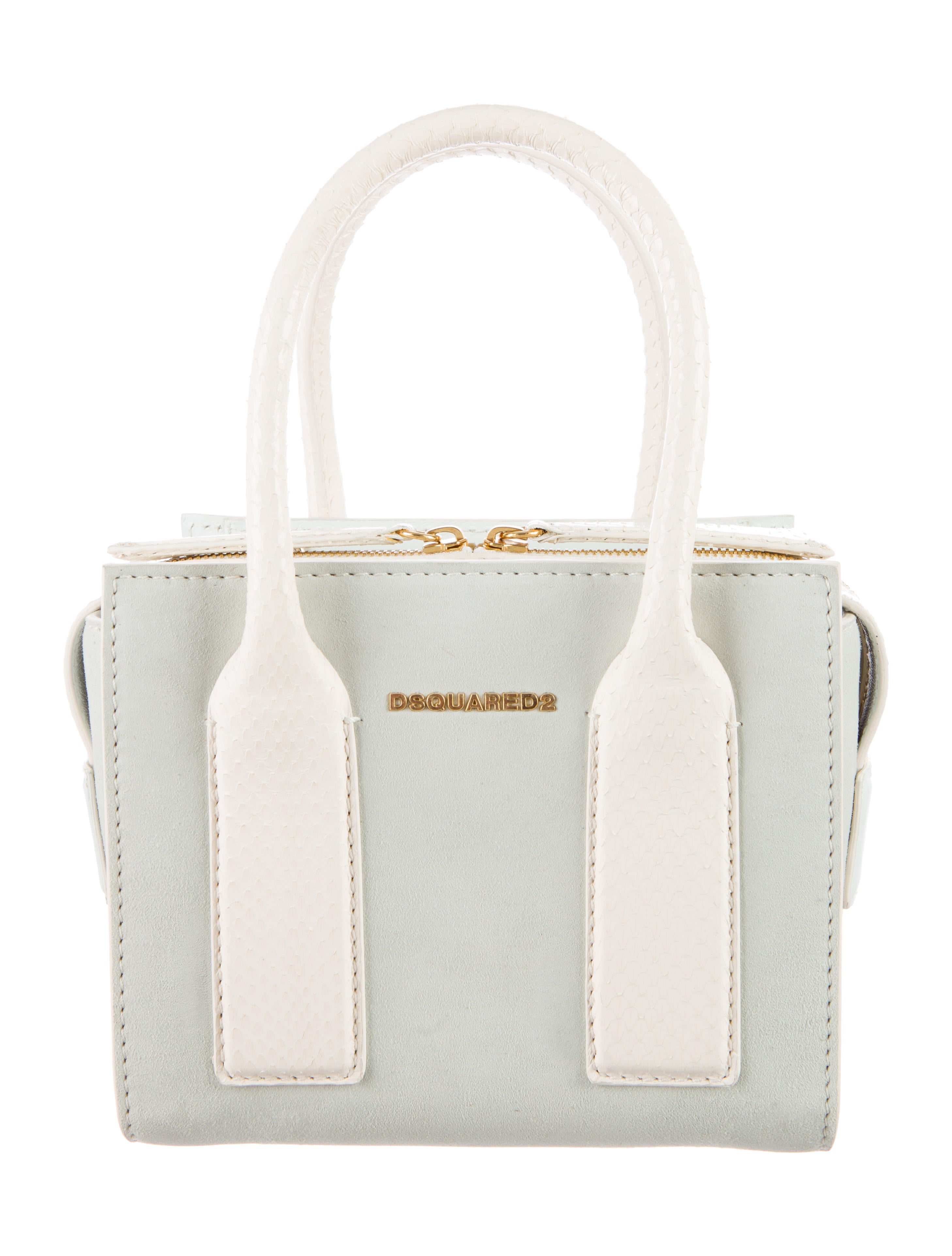 Dsquared² Snakeskin-Trimmed Nubuck Satchel - Handbags - DSQ22649 | The ...