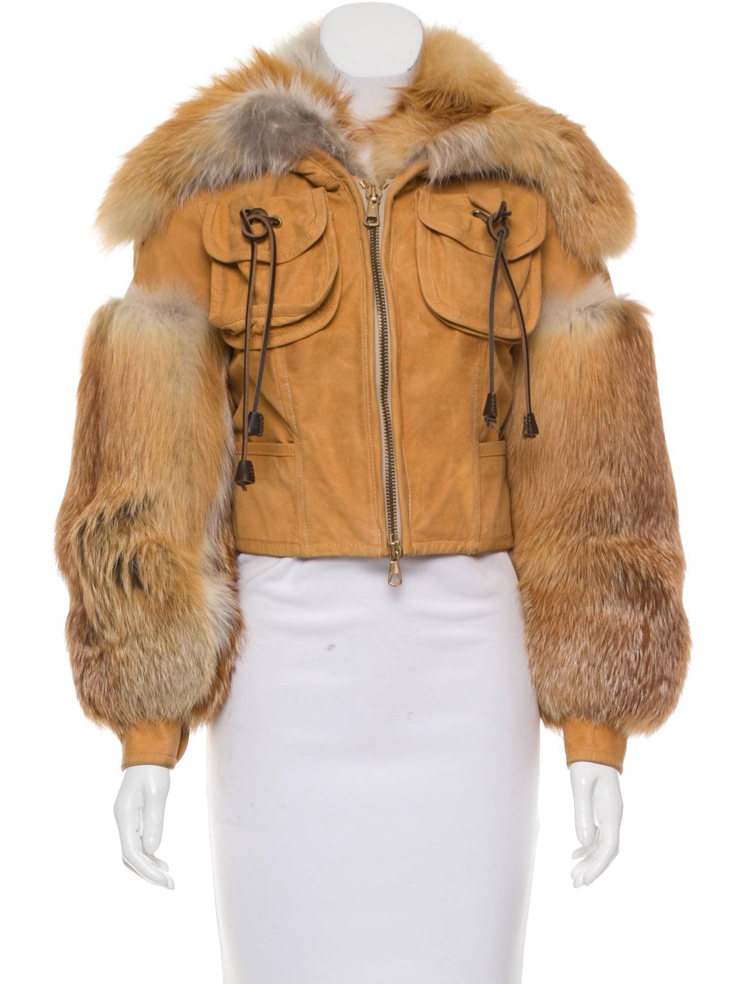 Dsquared² Fox Fur-Trimmed Leather Jacket - Clothing - DSQ24941 | The ...