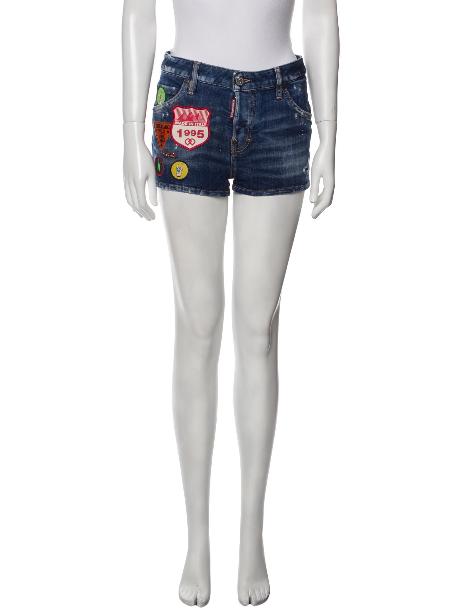 Dsquared² Graphic Print Mini Shorts - Blue, 9.75" Rise Shorts, Clothing ...