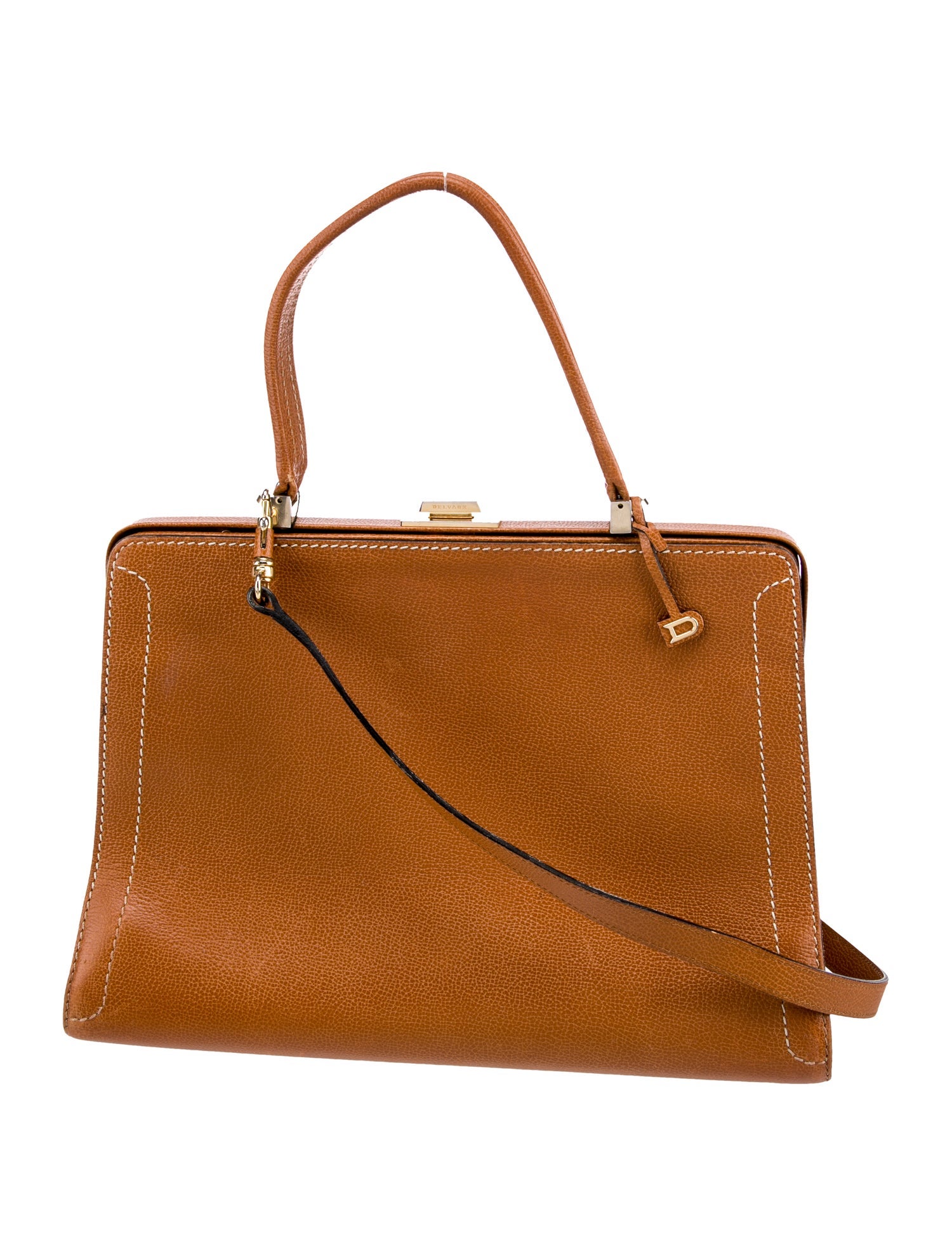 Delvaux Leather Frame Bag - Brown Handle Bags, Handbags - DVX22942 ...