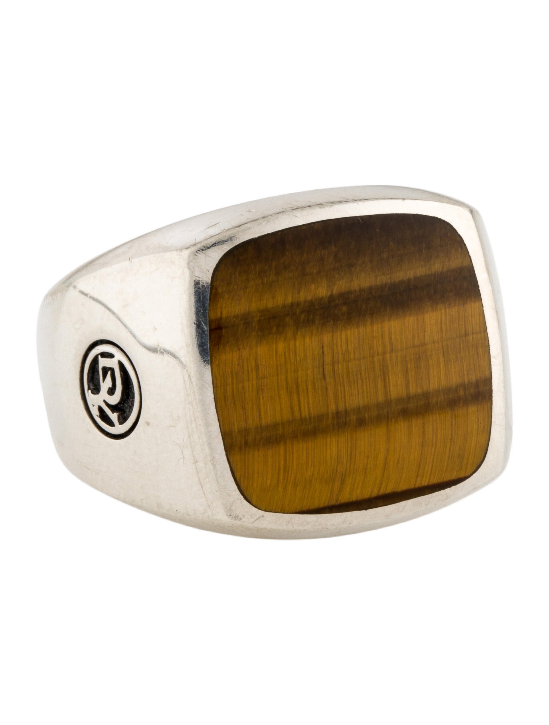 David Yurman Tigers Eye Quartz Exotic Stone Signet Ring - Cocktail Ring ...