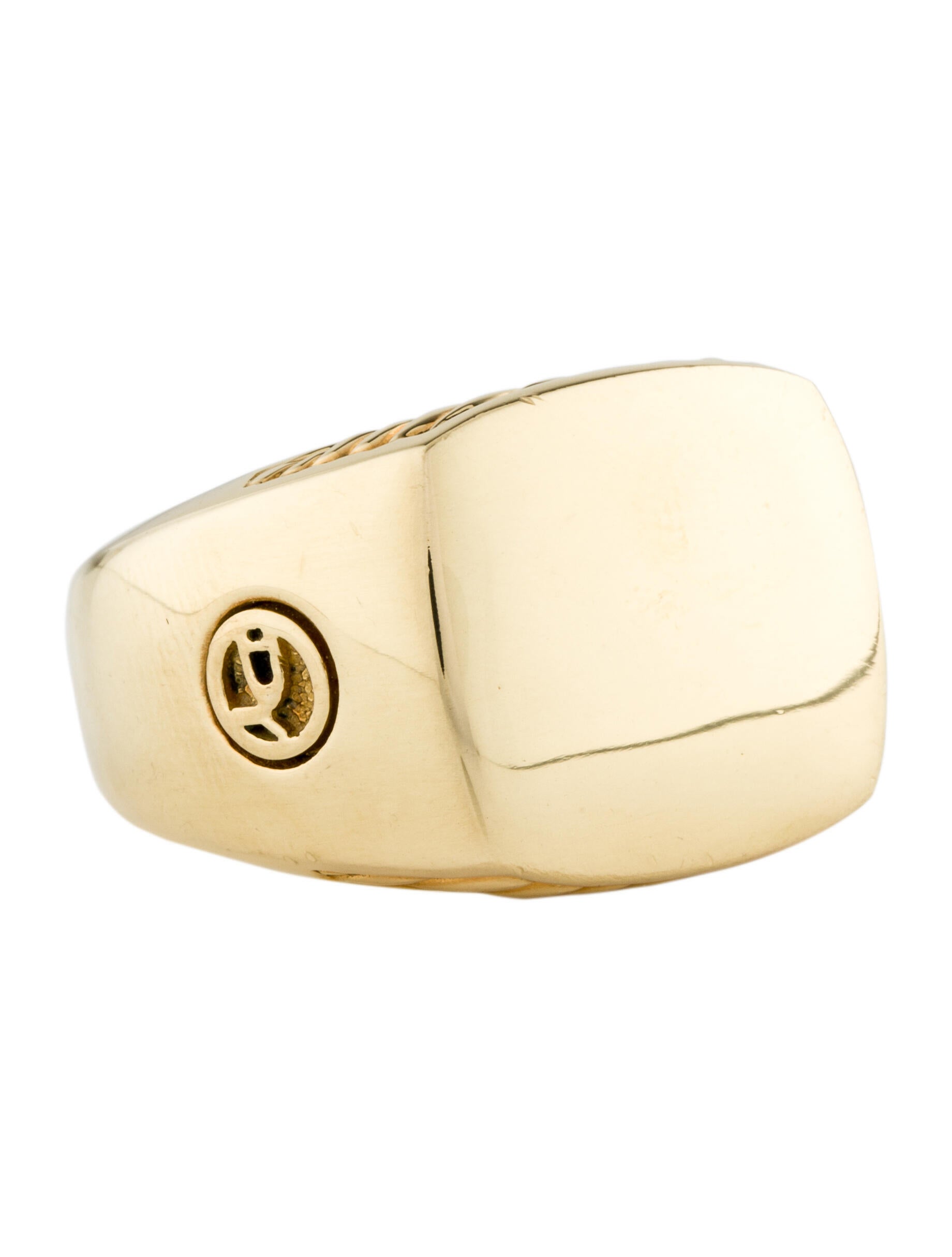 David Yurman 18K Cable Signet Ring - 18K Yellow Gold Signet Ring, Rings ...