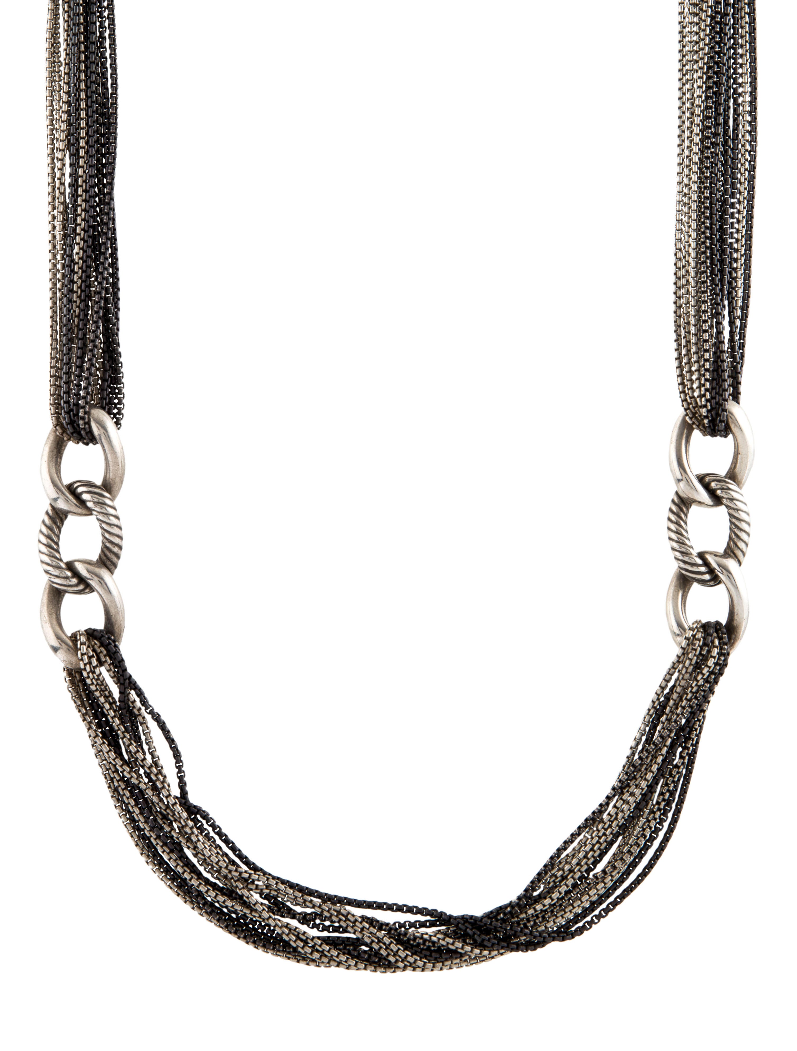 David Yurman Belmont Station Long Necklace - Sterling Silver ...