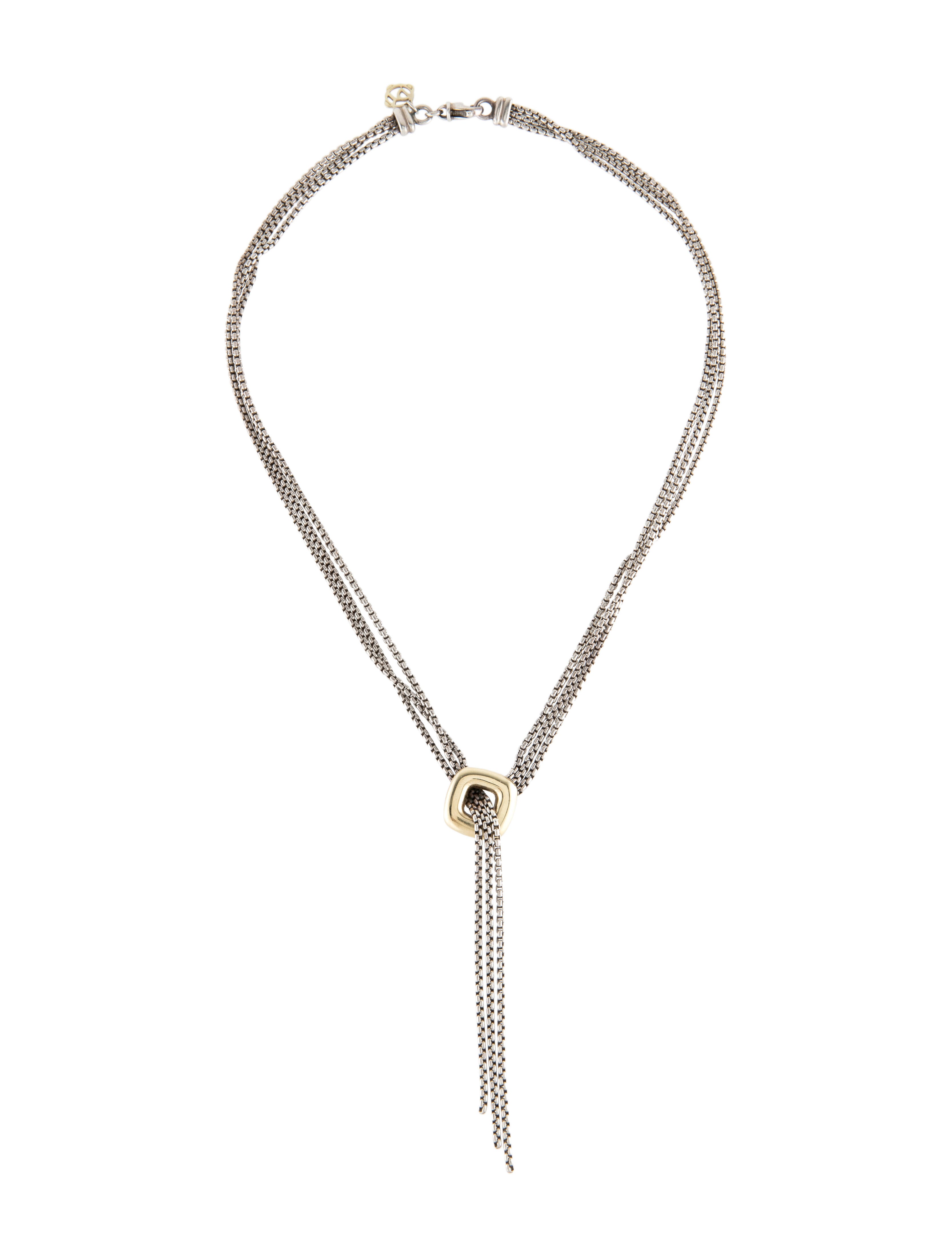 David Yurman Two-Tone Lariat Necklace - 18K Yellow Gold Lariat ...