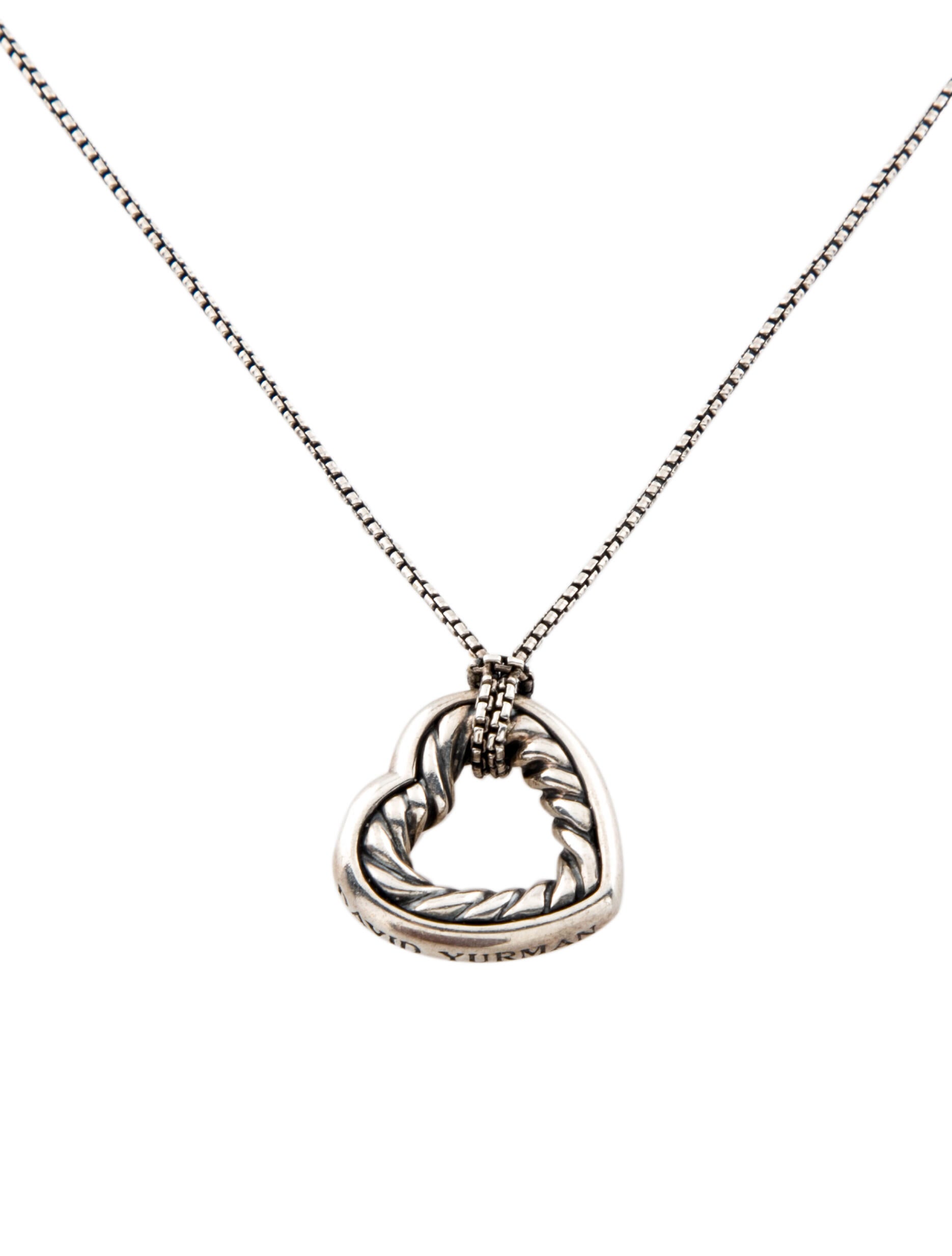 David Yurman Cable Heart Pendant Necklace - 18K Yellow Gold Pendant ...