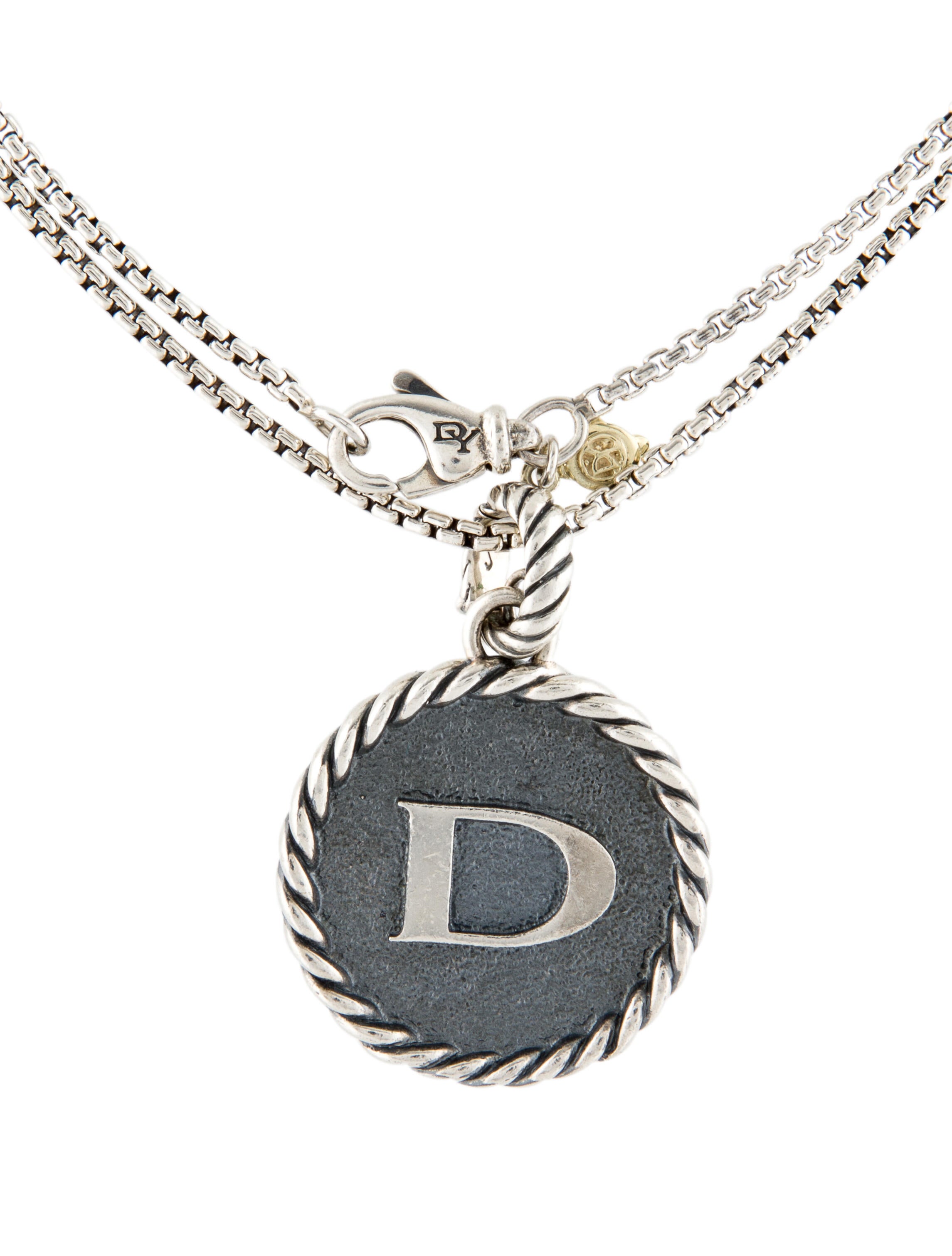 David Yurman Initial 'D' Cable Collectibles Pendant Necklace - 14K ...