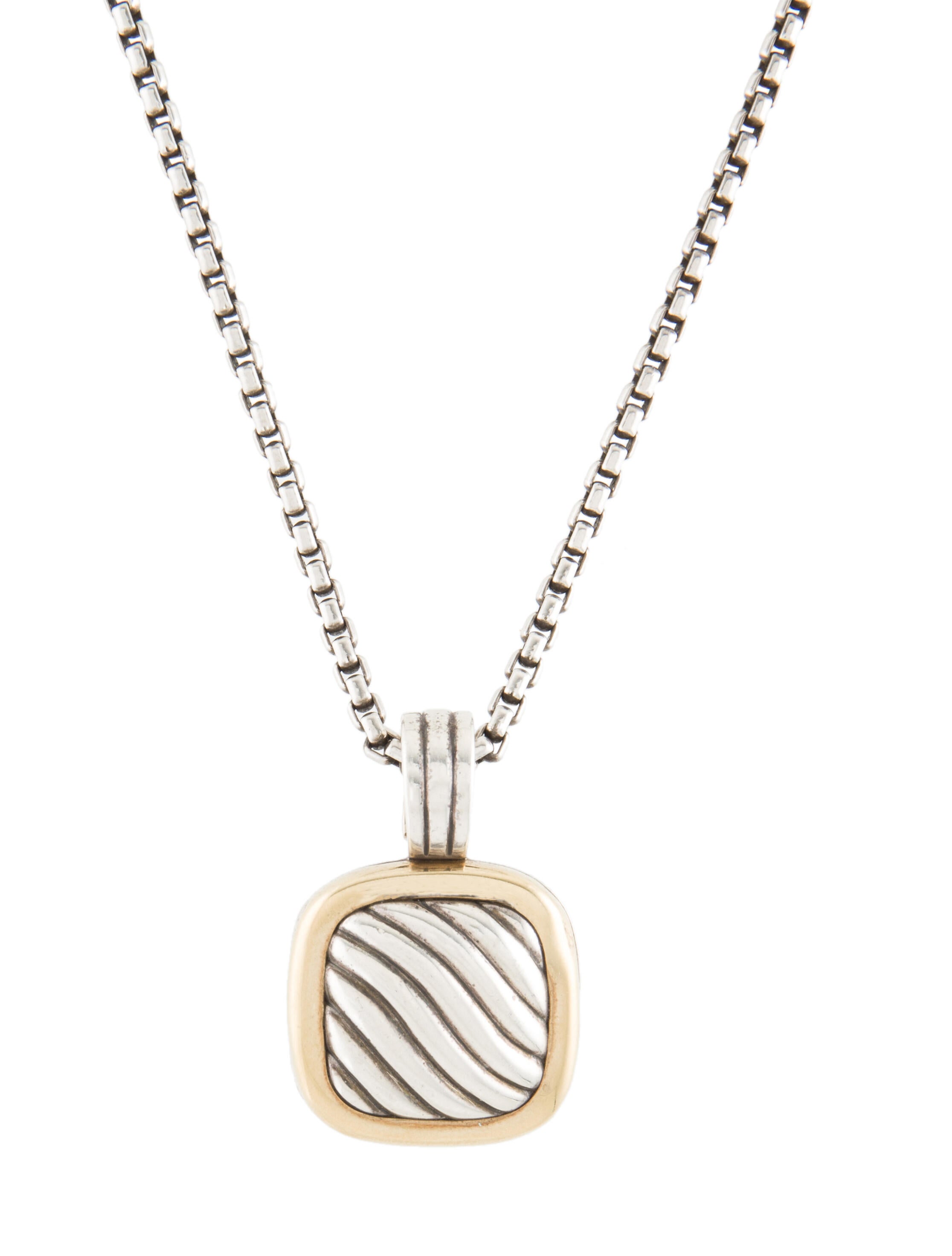 David Yurman Diamond Pavé Pendant Necklace - 14K White Gold Pendant ...