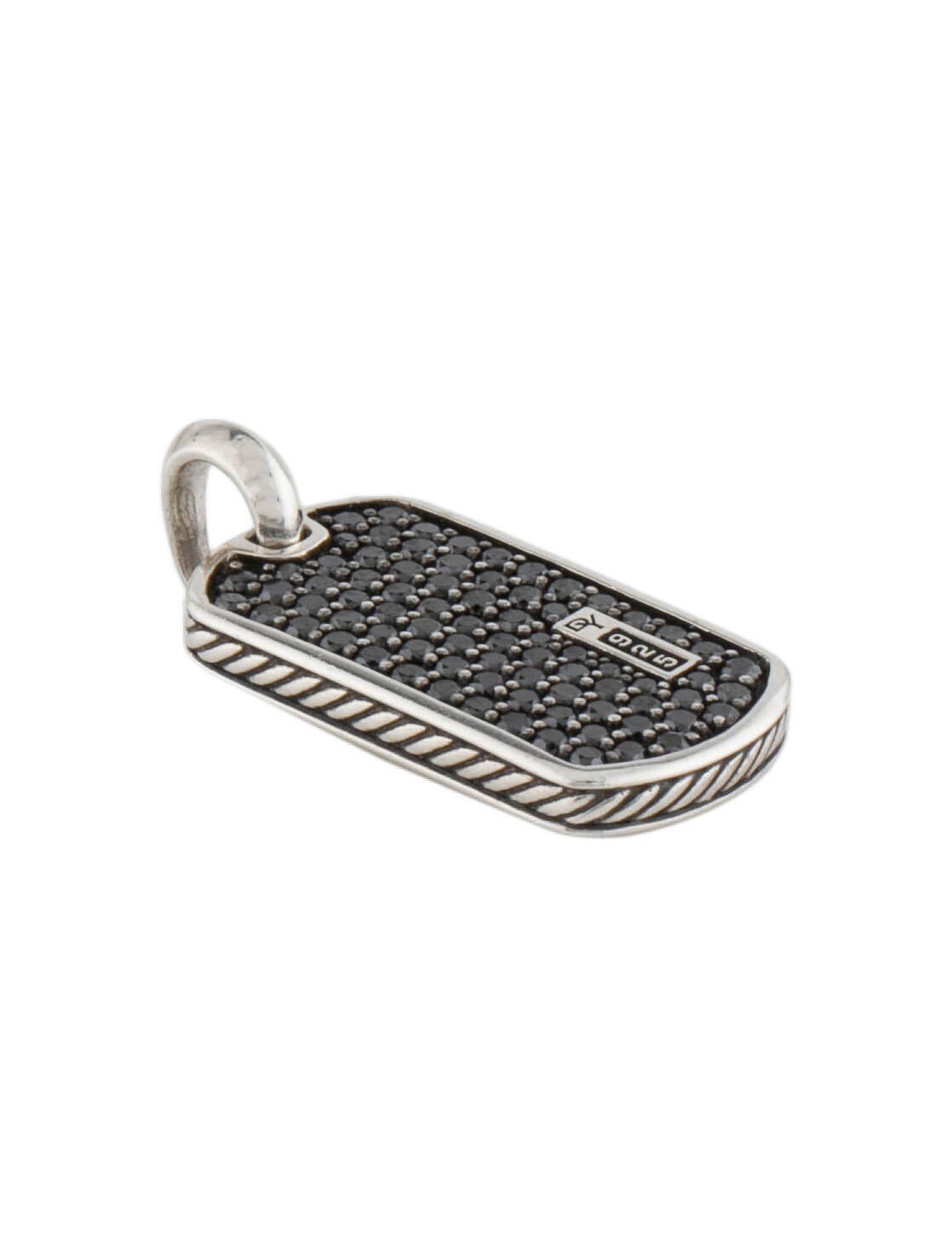 David Yurman Diamond Pavé Dog Tag Pendant - Sterling Silver Pendant ...
