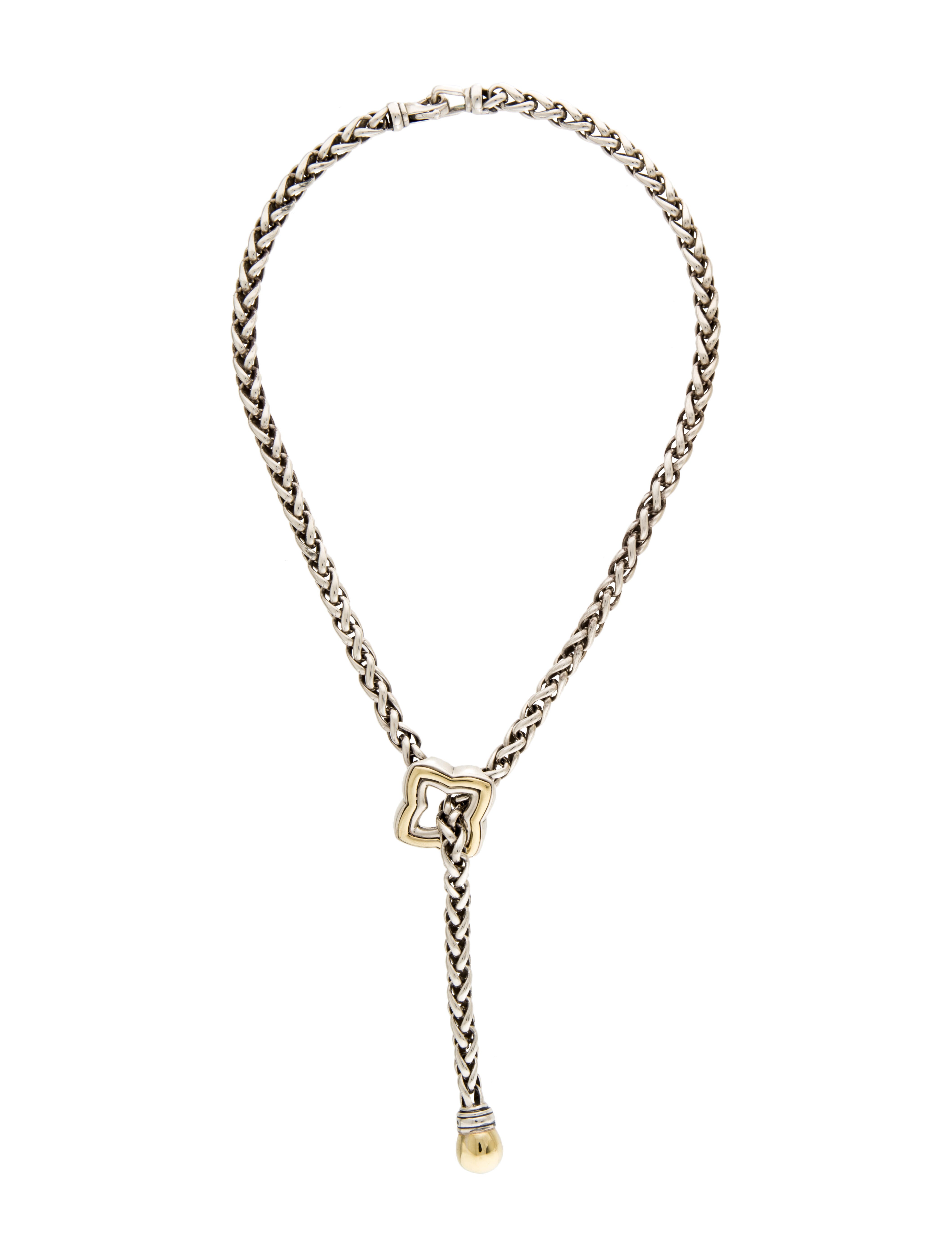 David Yurman Two-Tone Quatrefoil Lariat Necklace - 18K Yellow Gold ...