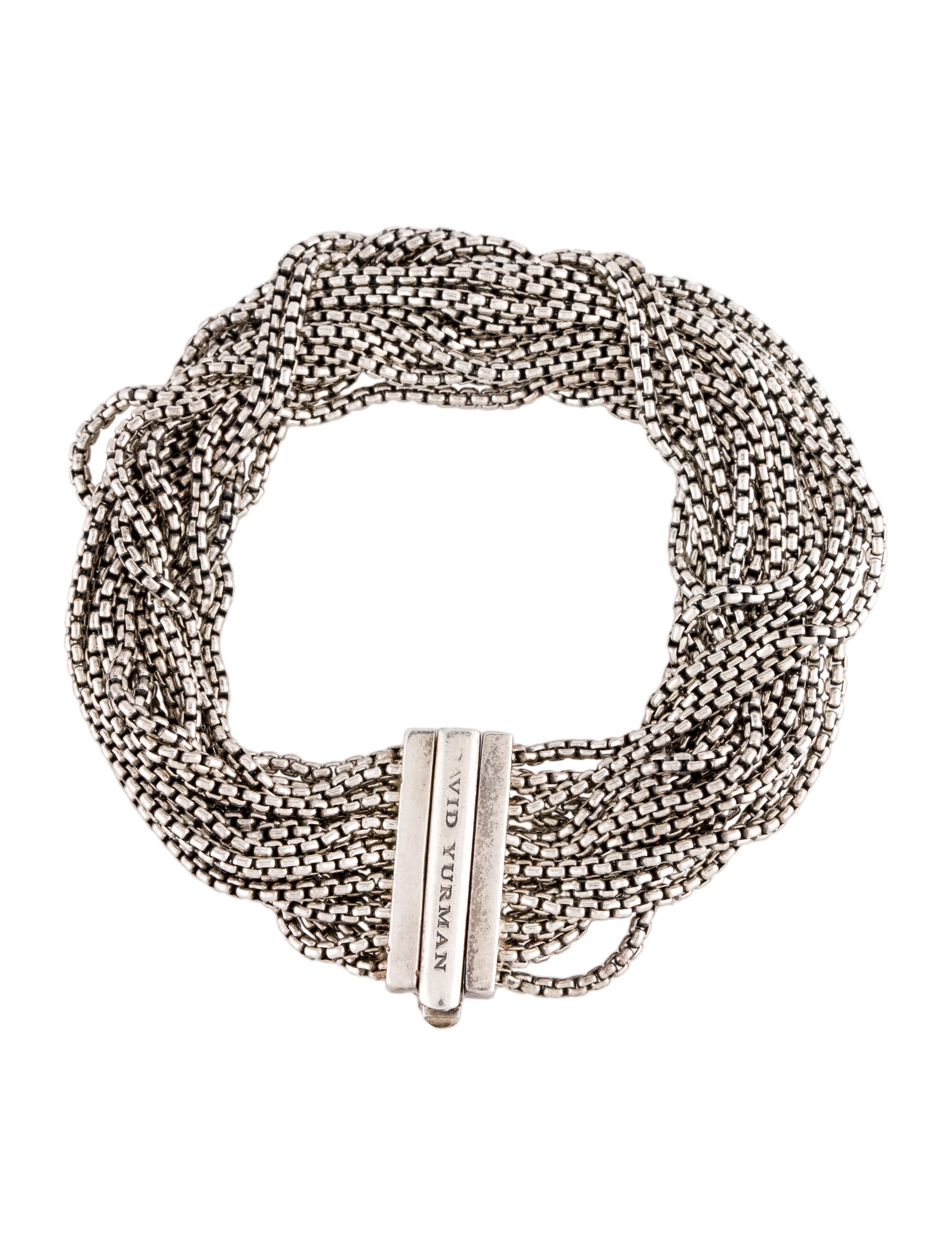 David Yurman Multi-Row Crossover Box Chain Link Bracelet - Sterling ...