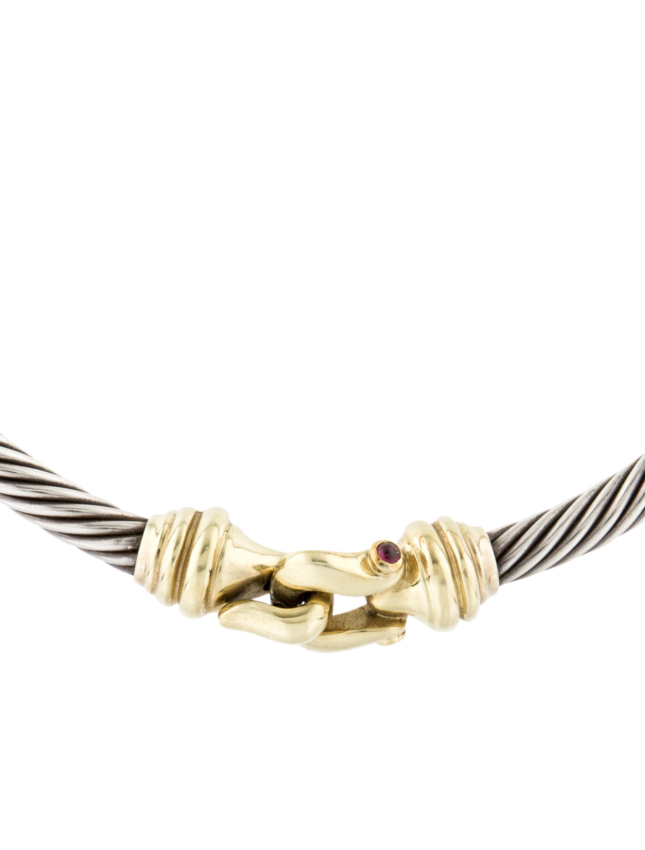 David Yurman Two-Tone 'X' Cable Collar Necklace - 14K Yellow Gold ...