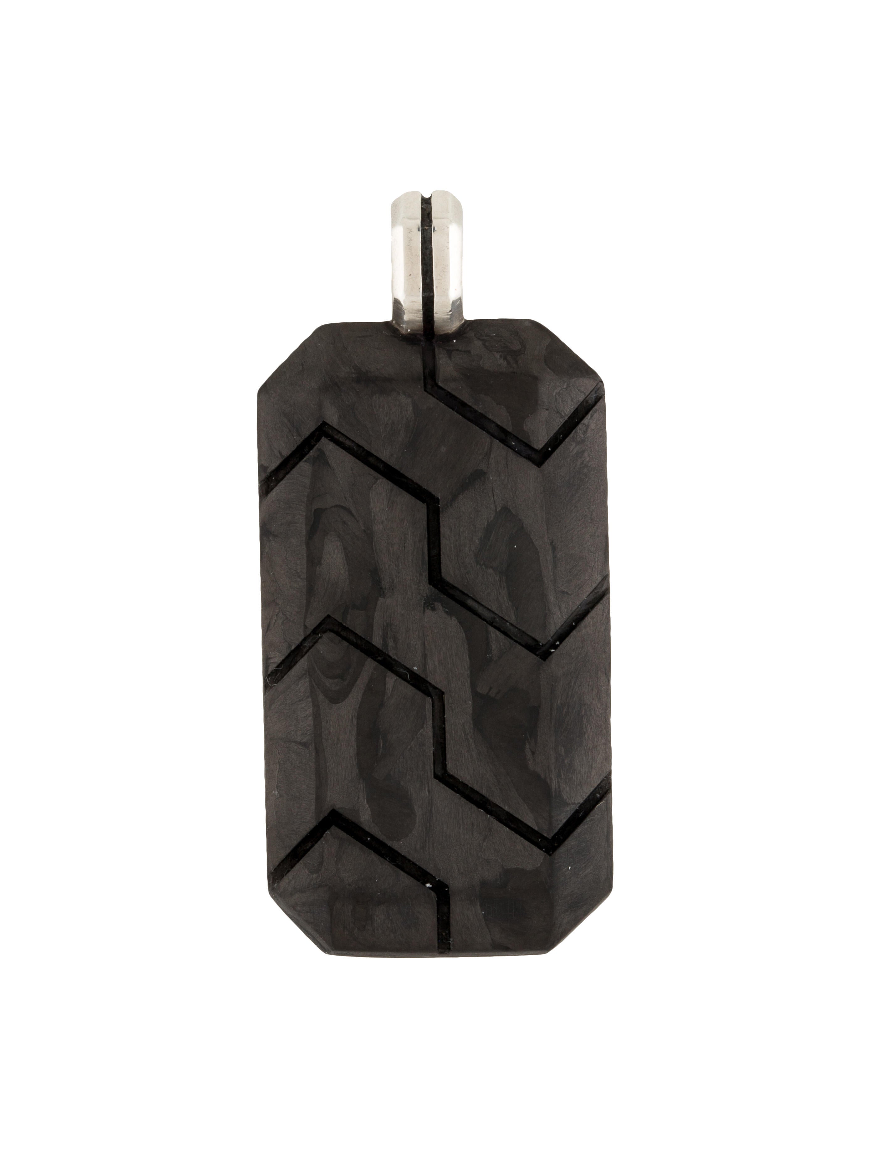 David Yurman Forged Carbon Tag - Sterling Silver Pendant Necklace ...